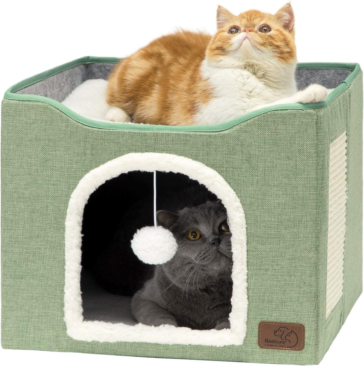 Bedsure Extra-Wide Cat House for Indoor Cats - Large Cat Cave for Pet ...