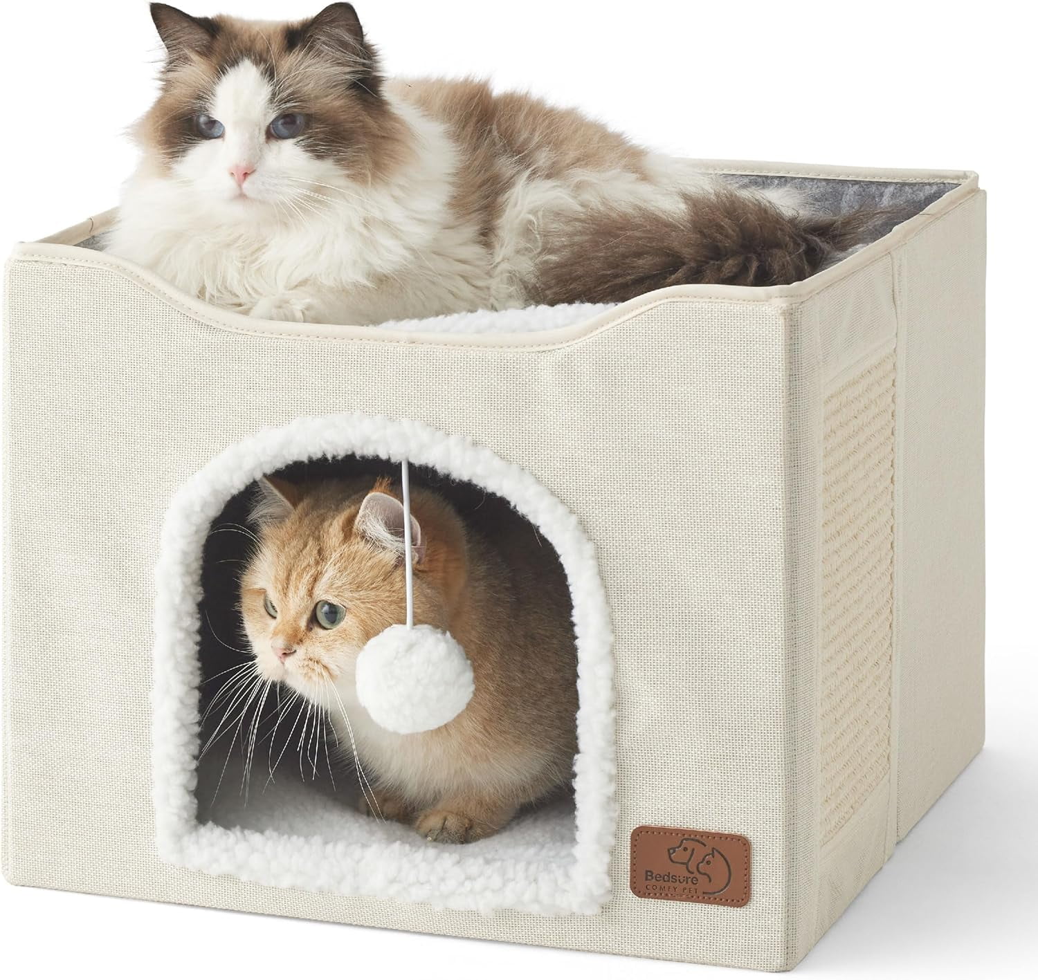Bedsure Extra-Wide Cat House for Indoor Cats - Large Cat Cave for Pet ...