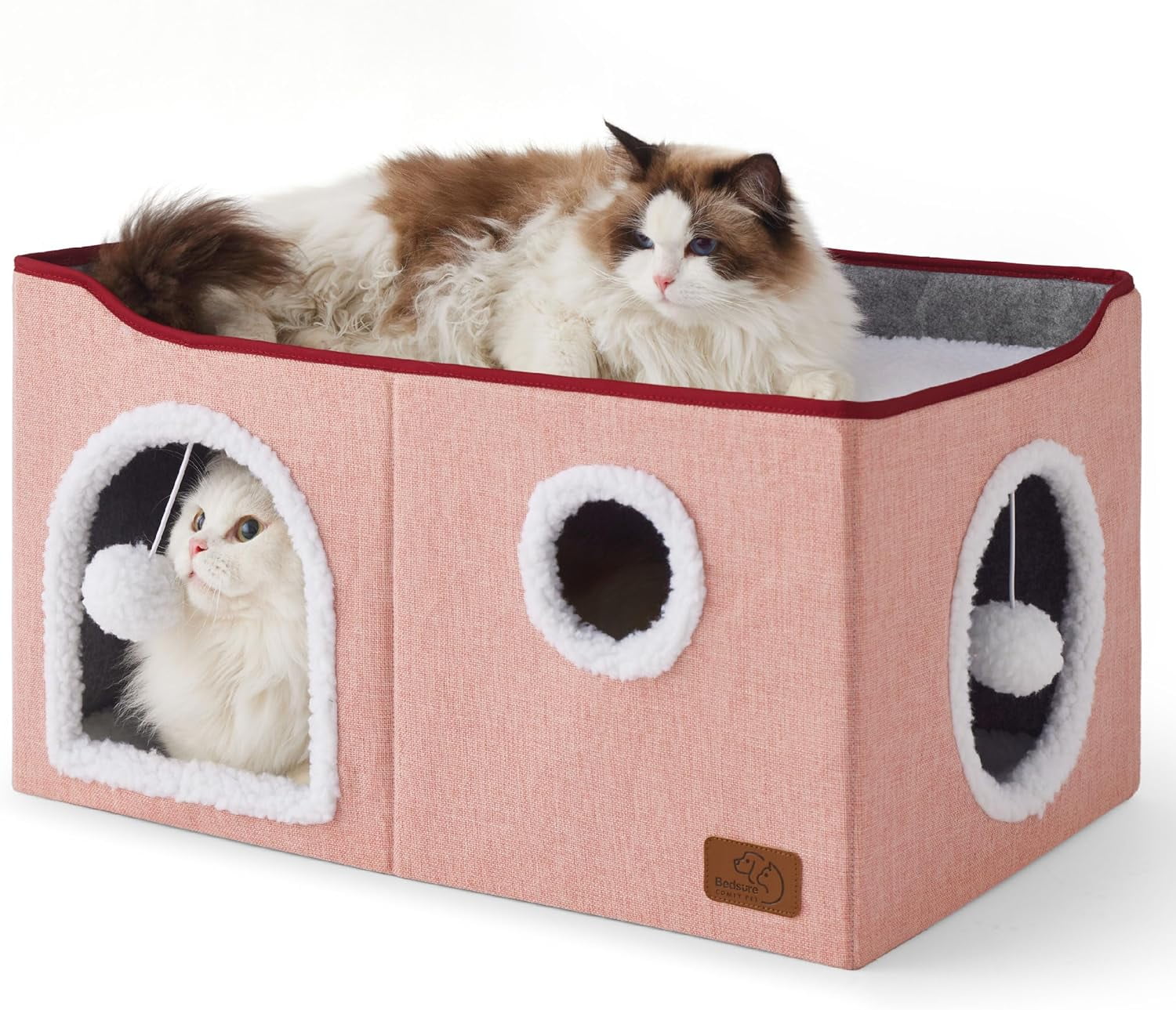 Bedsure Extra-Wide Cat House for Indoor Cats - Large Cat Cave for Pet ...
