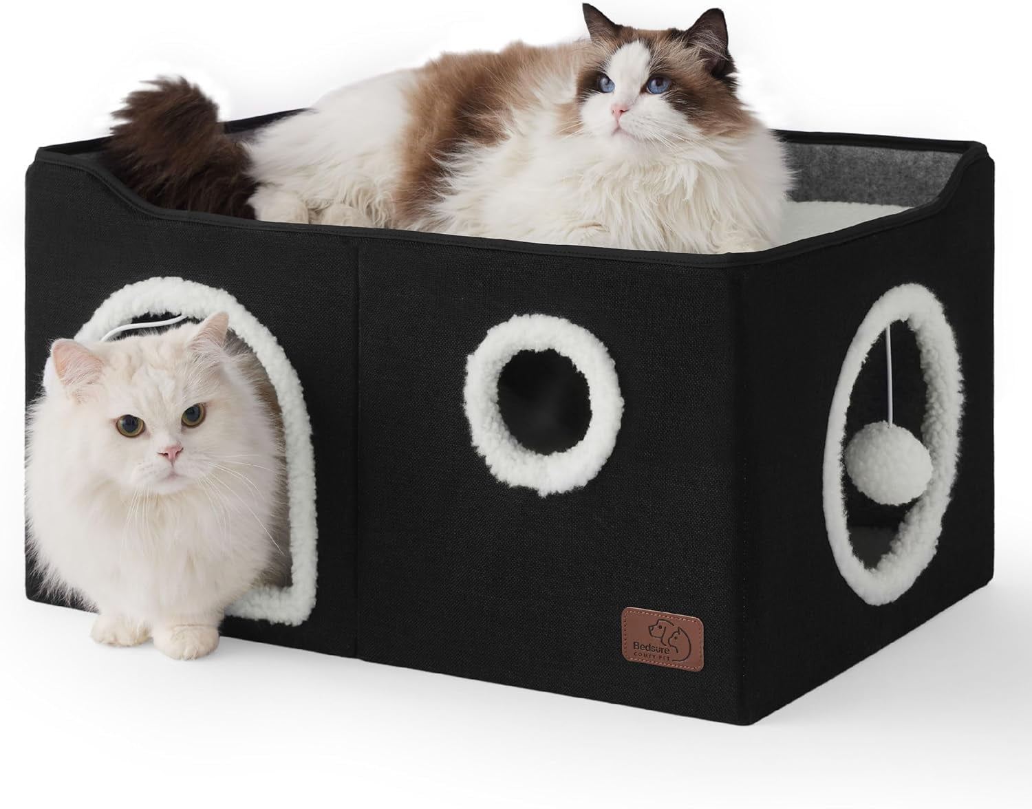 Bedsure Extra-Wide Cat House for Indoor Cats - Large Cat Cave for Pet ...