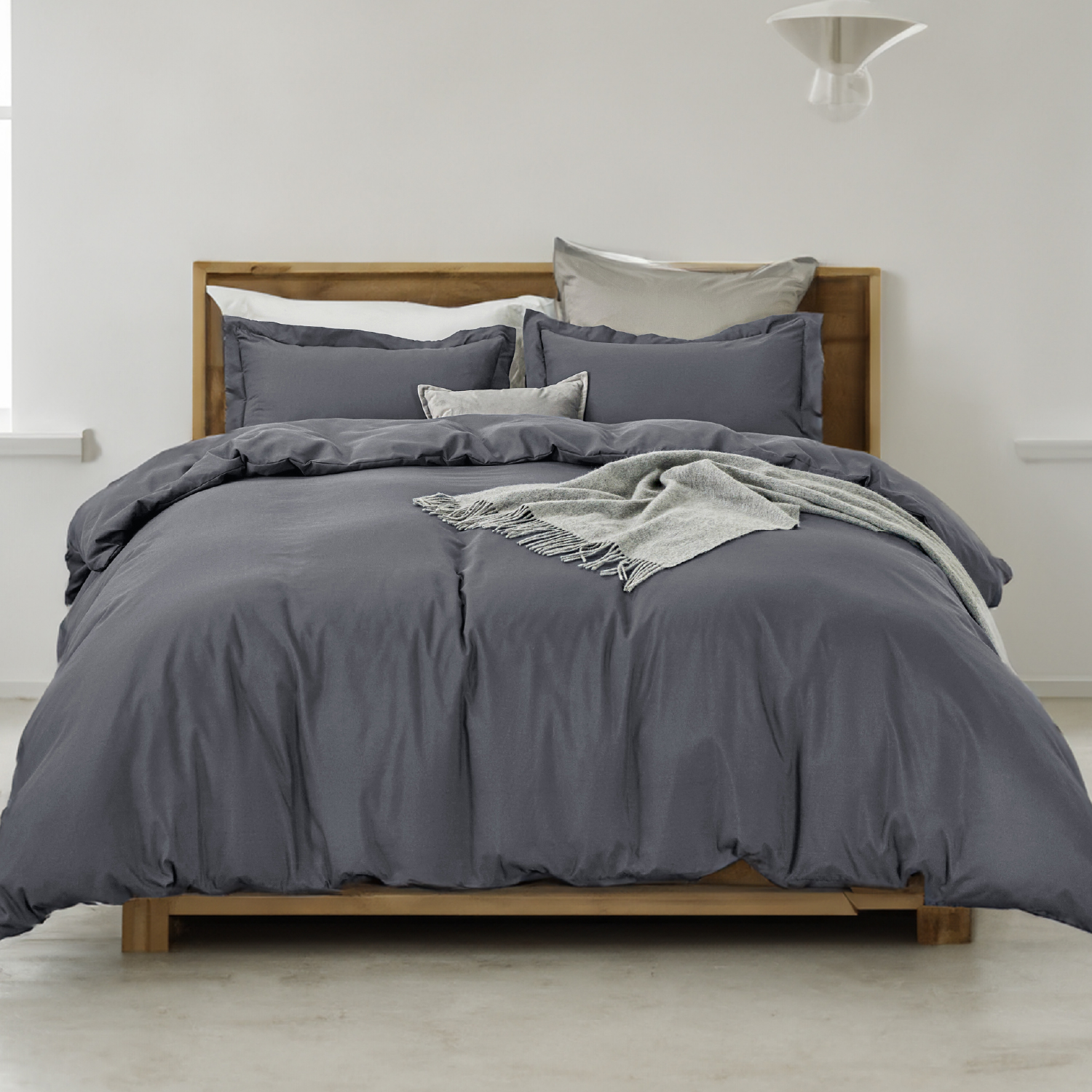 Cozy Comfort Full Dark Grey polyester microfiber material Duvet Covers ...
