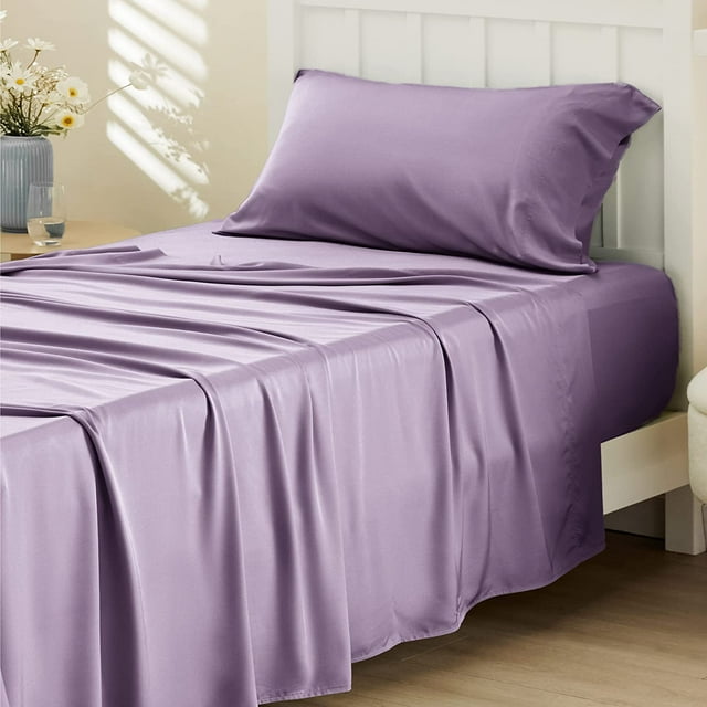 Bedsure King Size Cooling Sheets Set Quality Bamboo Rayon Silky