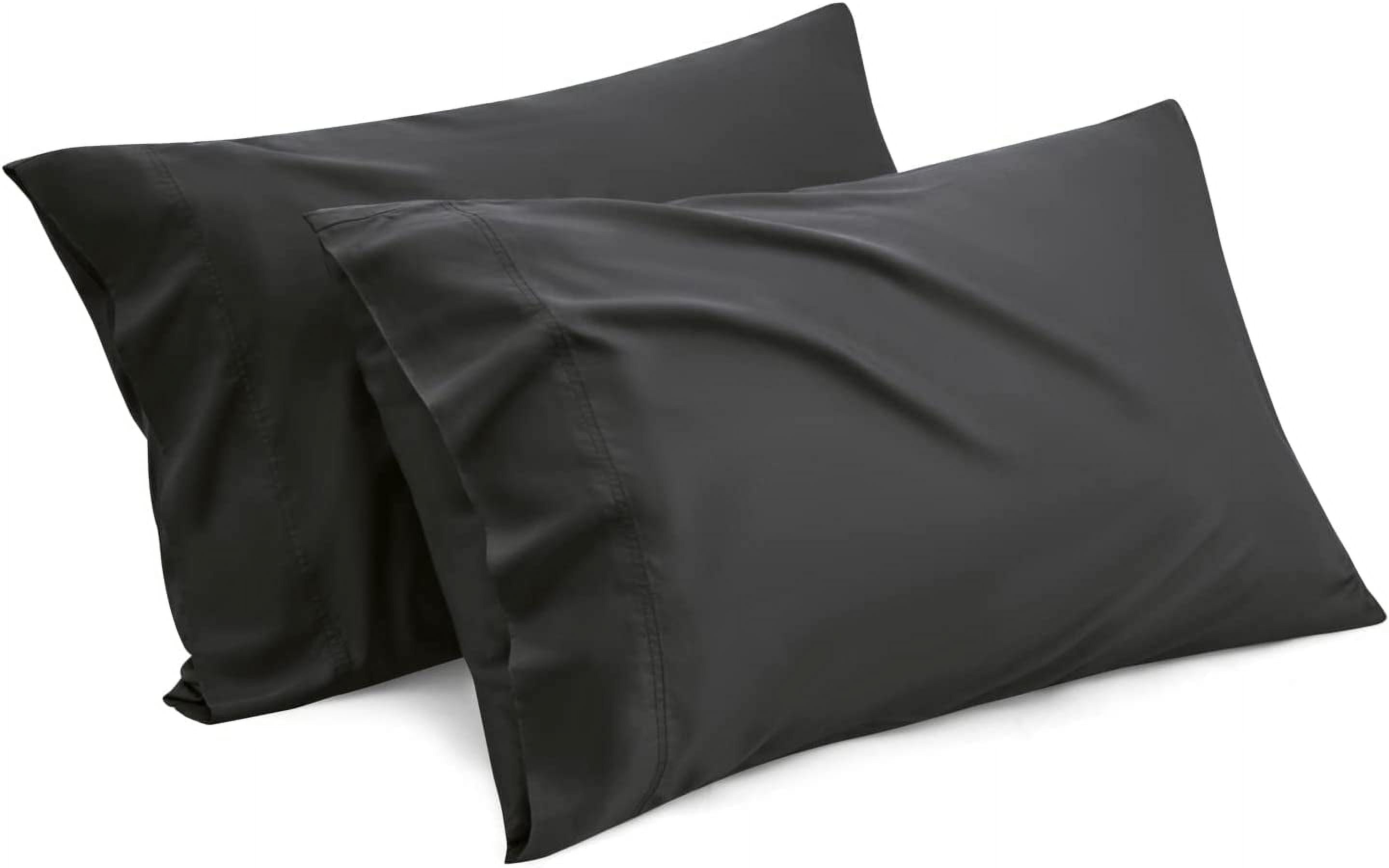 Bedsure Queen Cooling Pillow Cases - Stay Cold Bamboo Rayon, Black Set ...