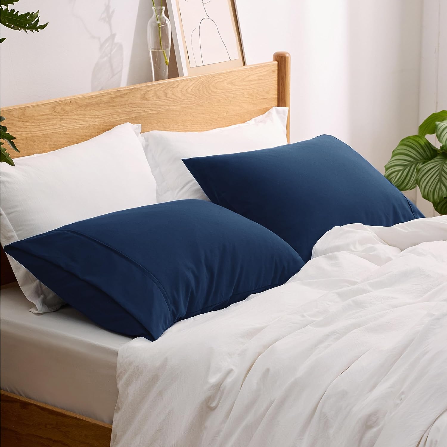 Bed Pillow Cases, Wrinkle & Fade Resistant, Hypoallergenic, Microfiber ...