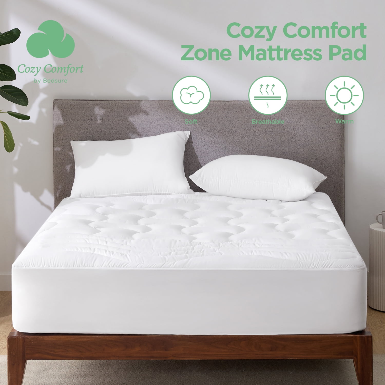 (4 pack) Cozy Comfort Quilted Fitted Polyester Mattress Pad, King ...