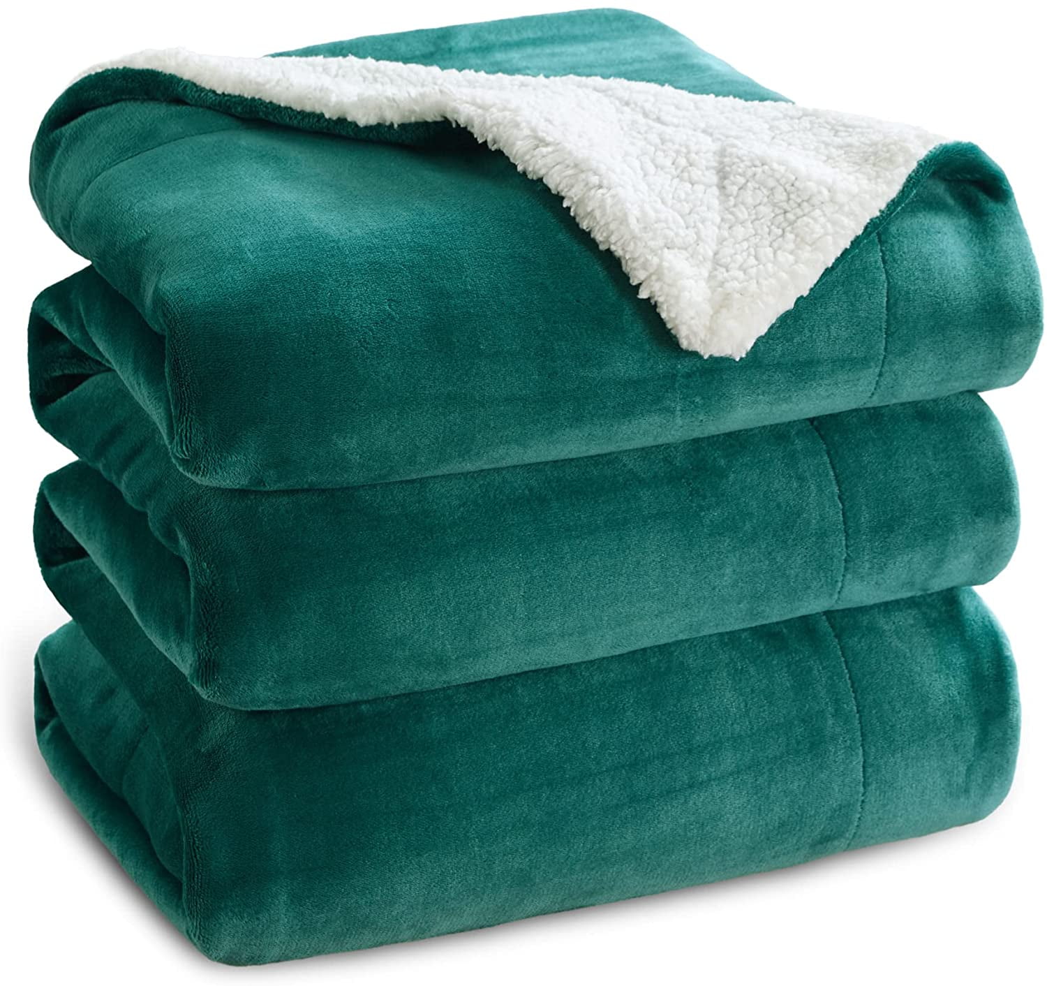 Cozy Comfort Sherpa Fleece King Size Forest Green- Thick and Warm ...