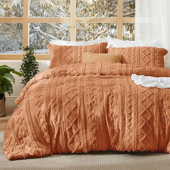 Bedsure Tufted Boho Comforter Set - Boho Bed Set, GentleSoft 3 Pieces ...