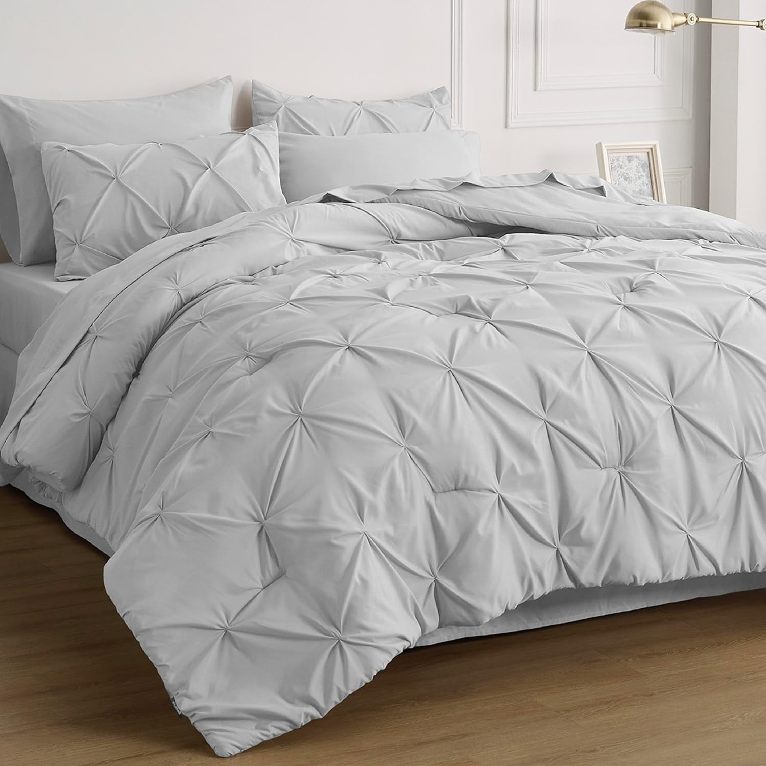 Cozy Comfort Twin Comforter Set with Sheets - 5 Pieces Pinch Pleat ...