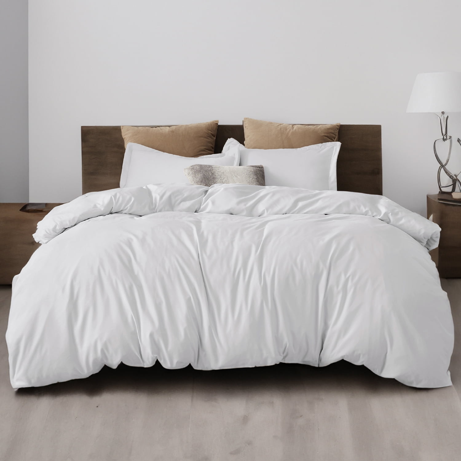 Cozy Comfort Twin White polyester microfiber material Duvet Covers 2 ...