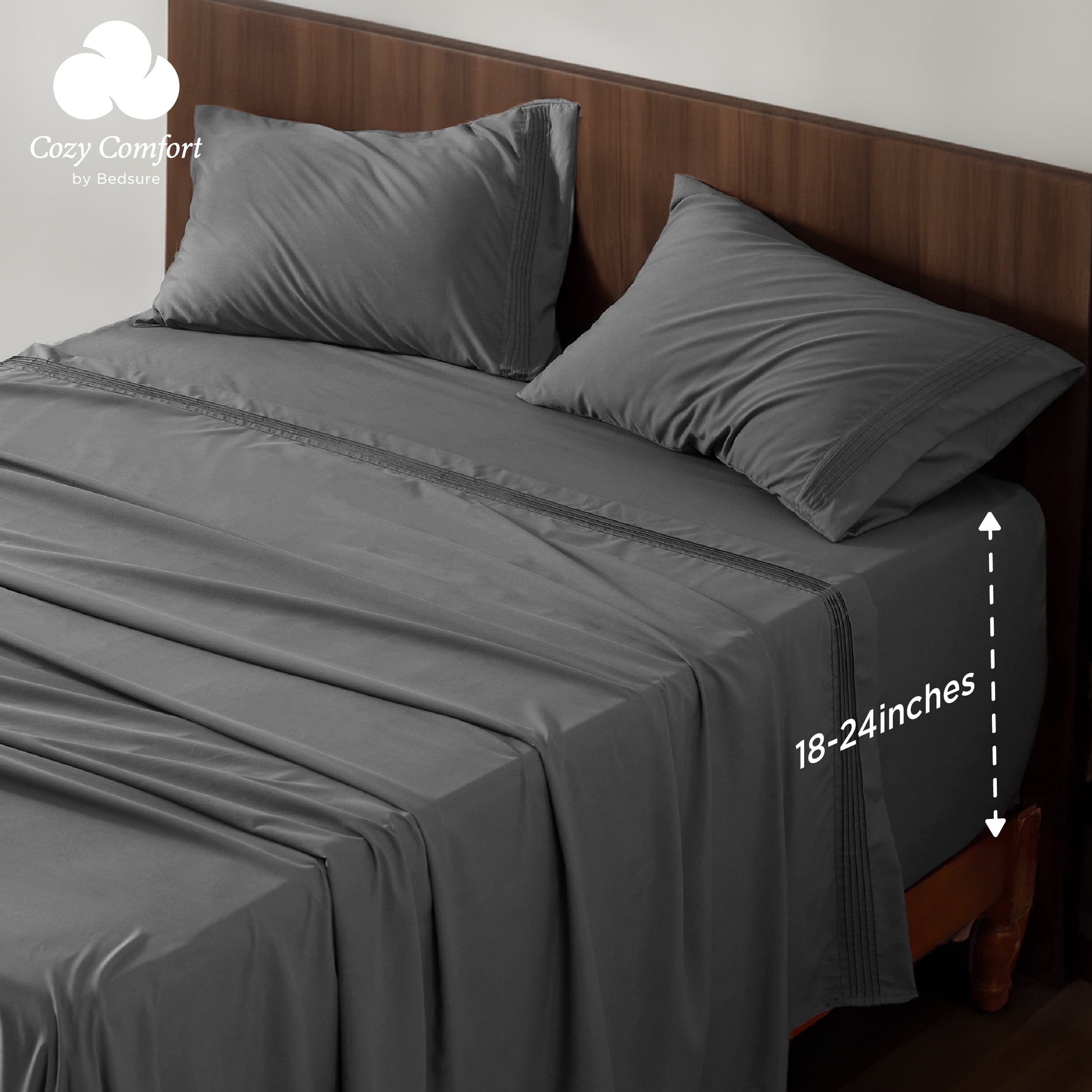 Bedsure Extra Long Twin XL Cooling Sheets Set, Soft Breathable Bedding ...