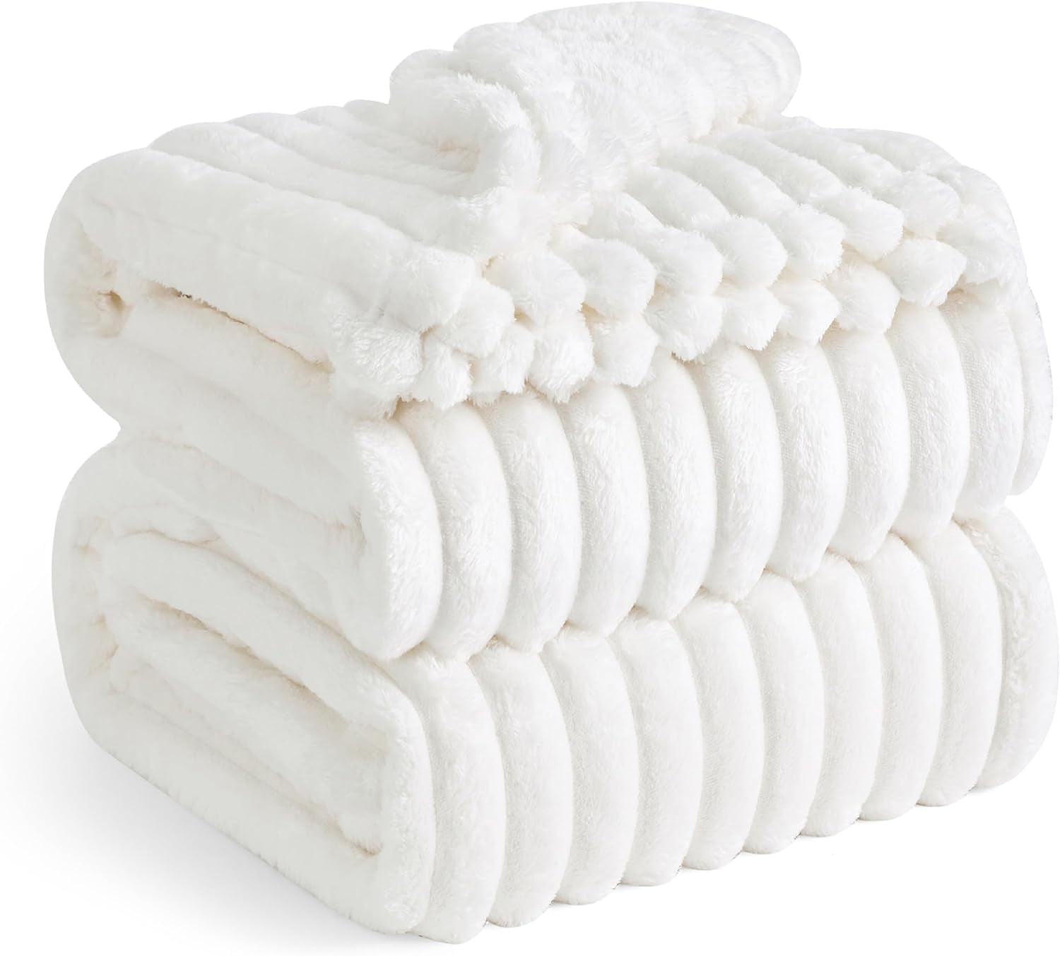 Cozy Comfort White Fleece Queen Blanket for Couch - Super Soft Cozy ...