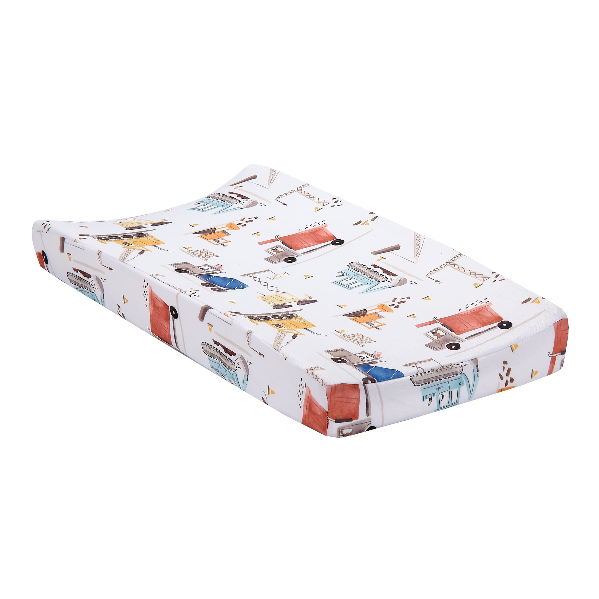 Bedtime Originals Construction Zone Changing Pad Cover - White/Trucks ...