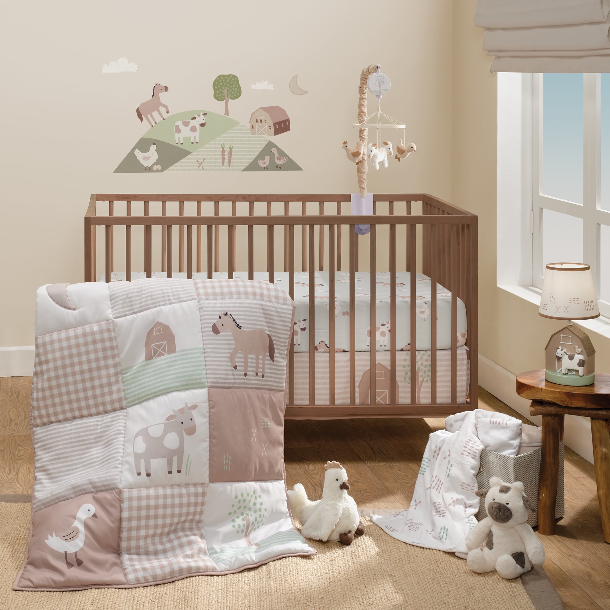 Bedtime Originals Farmyard Friends 3-Piece Infant Baby Nursery Crib ...