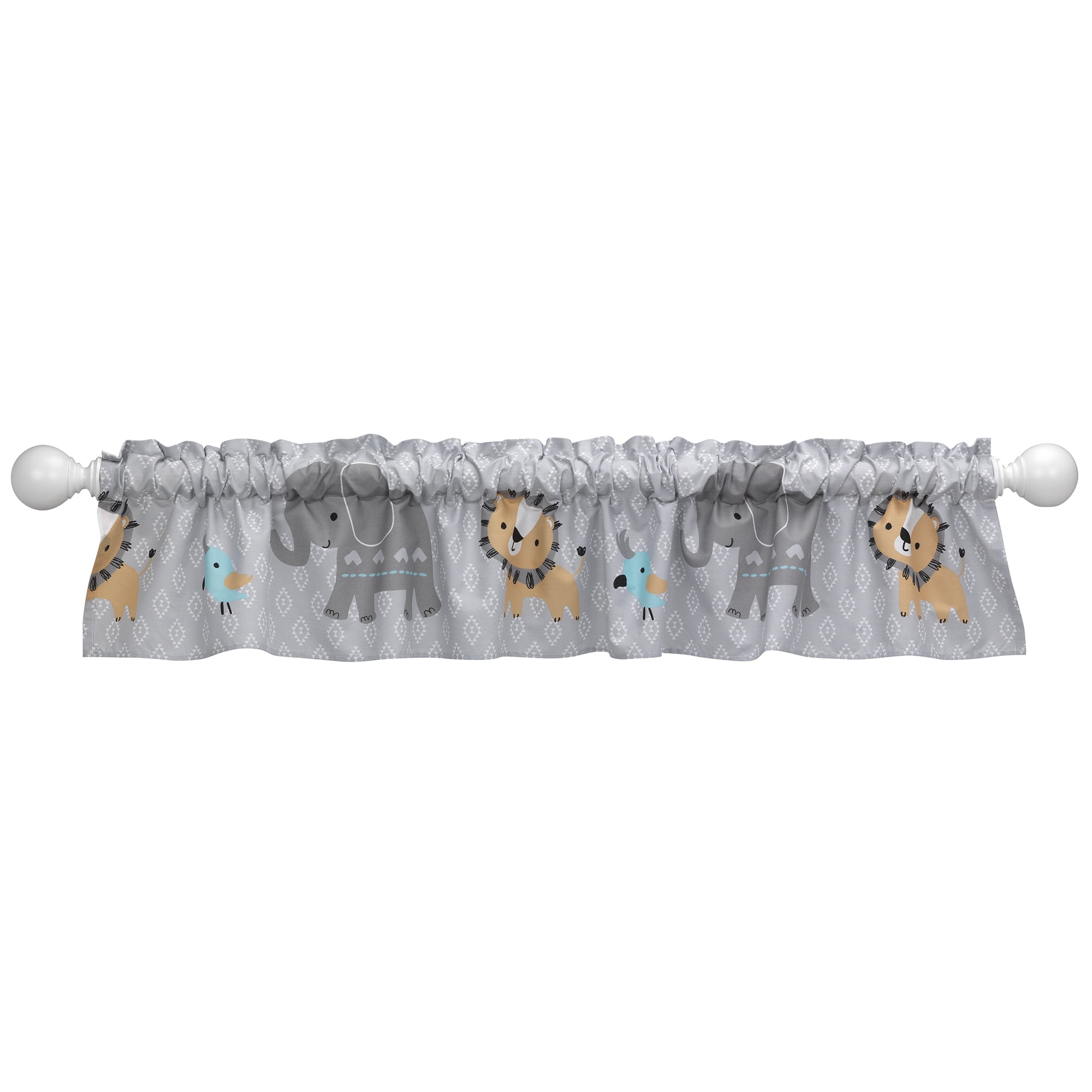 Bedtime Originals Jungle Fun Gray Safari Elephant and Lion Window ...