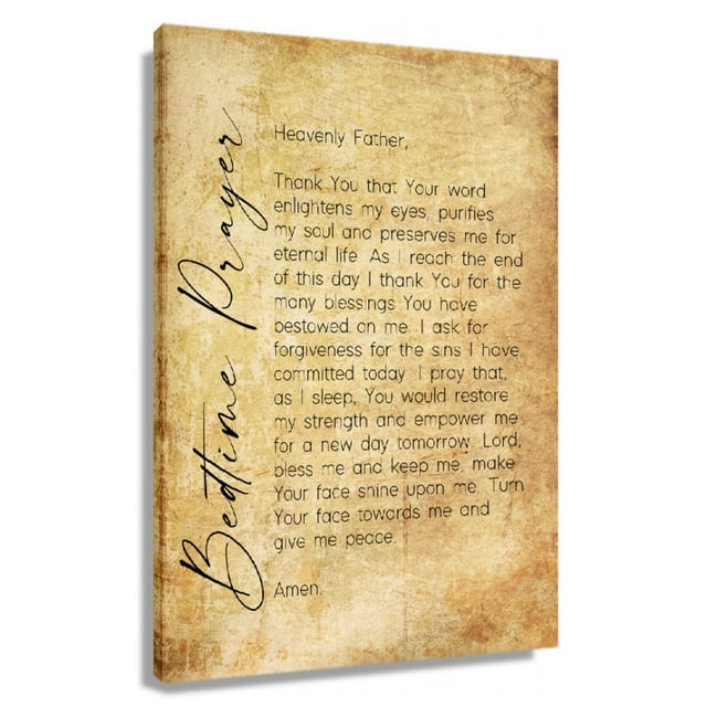 Bedtime Prayer Bible Quote Wall Art Scripture Posters Poster Printing ...