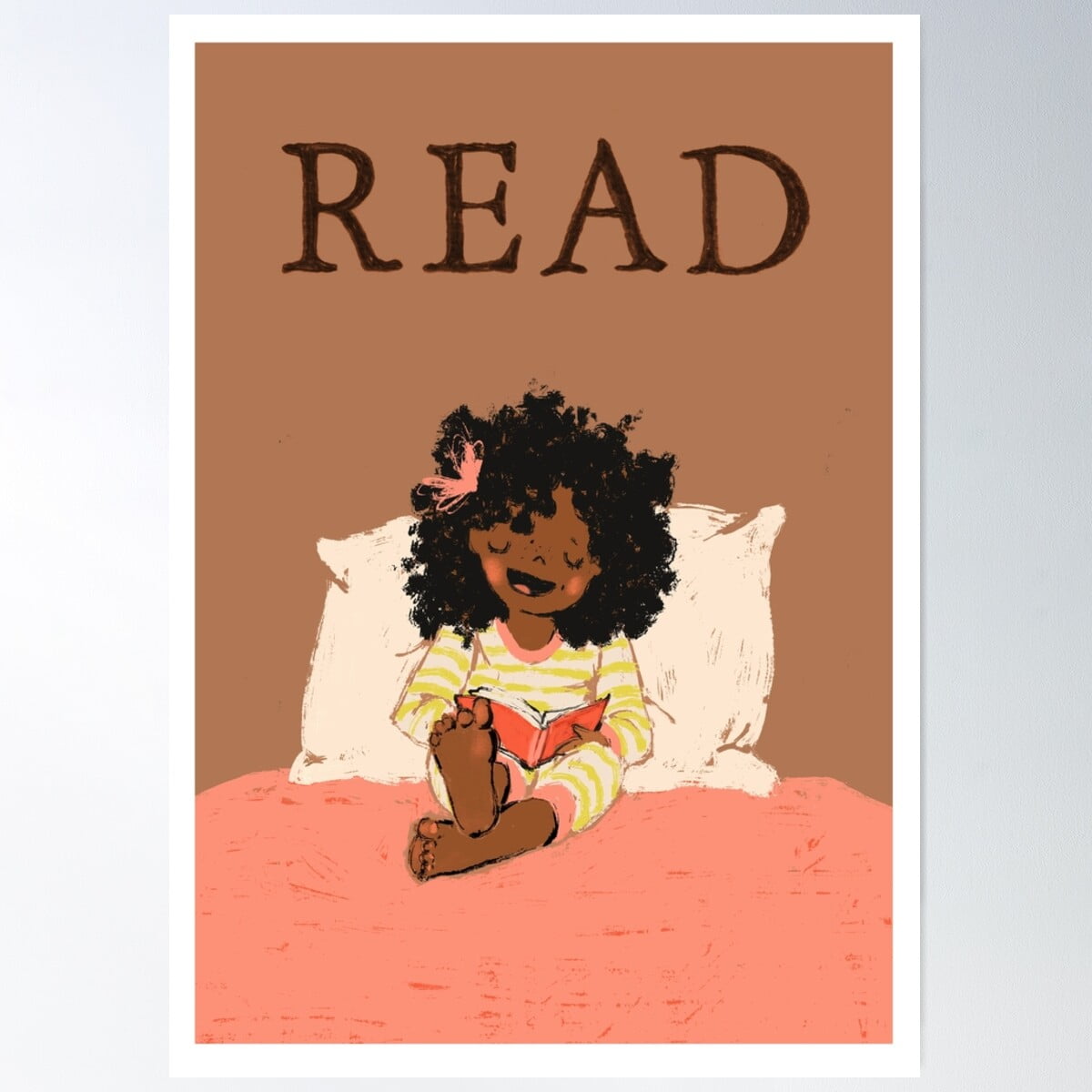 Bedtime Read Print Poster Wall Art, Modern Wall Decor For Living Room ...