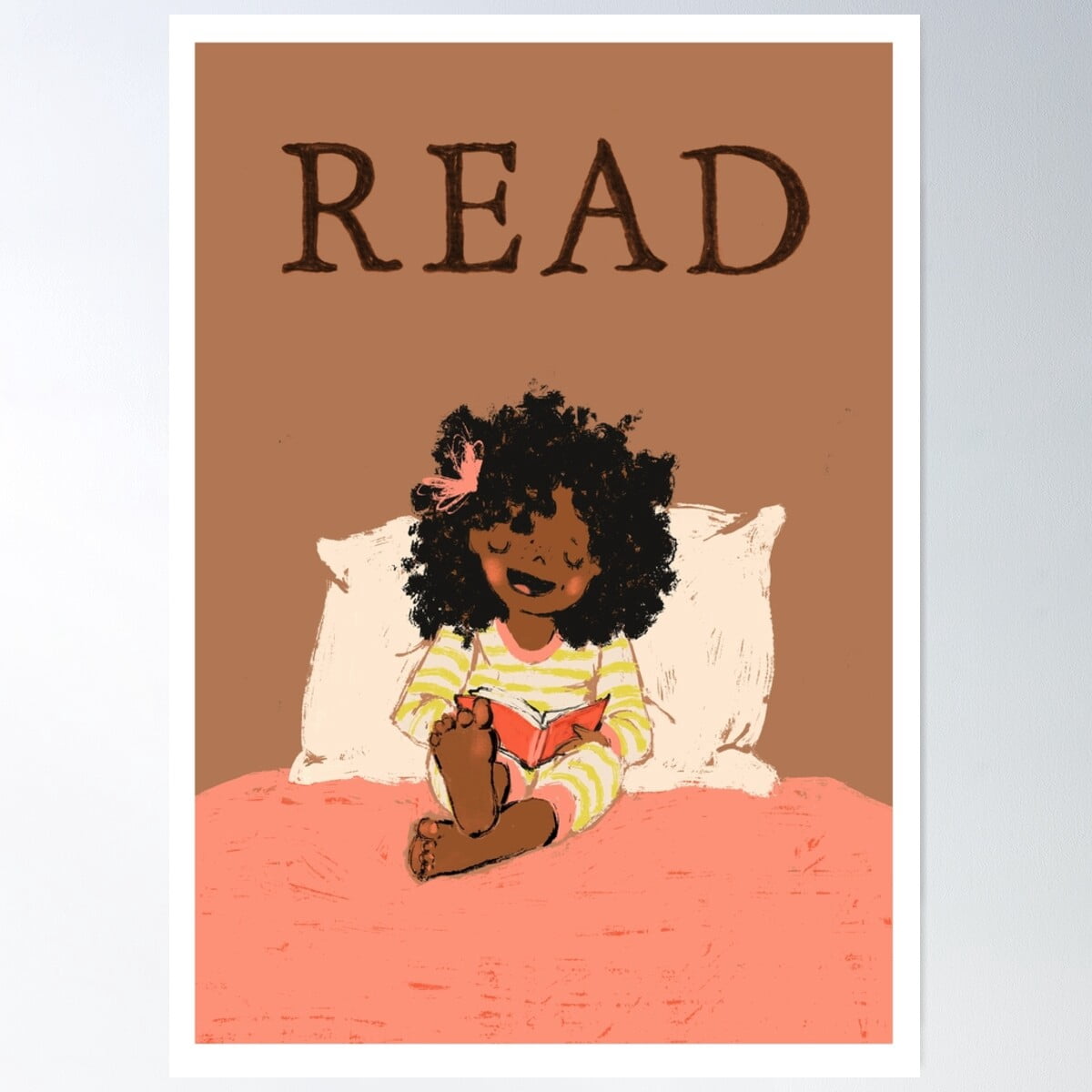 Bedtime Read Print Poster Wall Art, Modern Wall Decor For Living Room ...