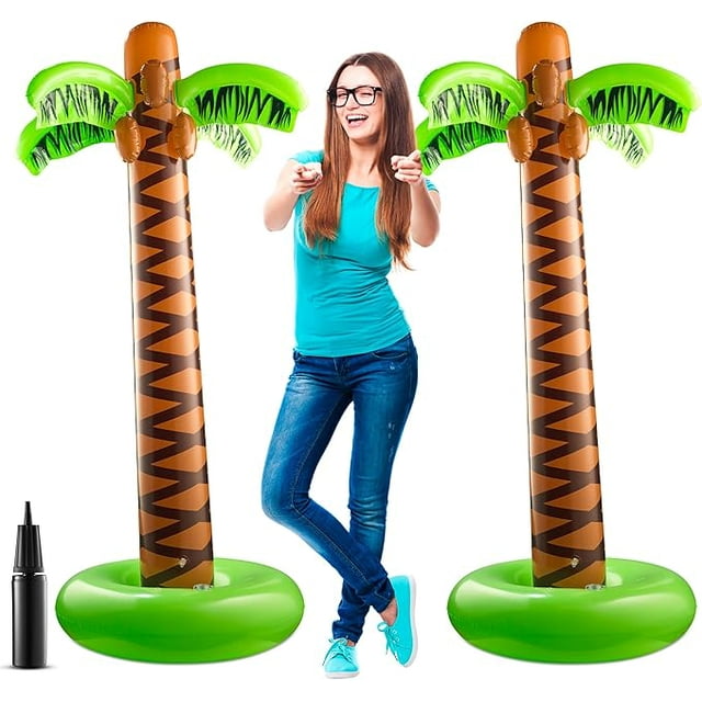 Bedwina Inflatable Palm Tree Decor with Hand Pump Tropical Party ...