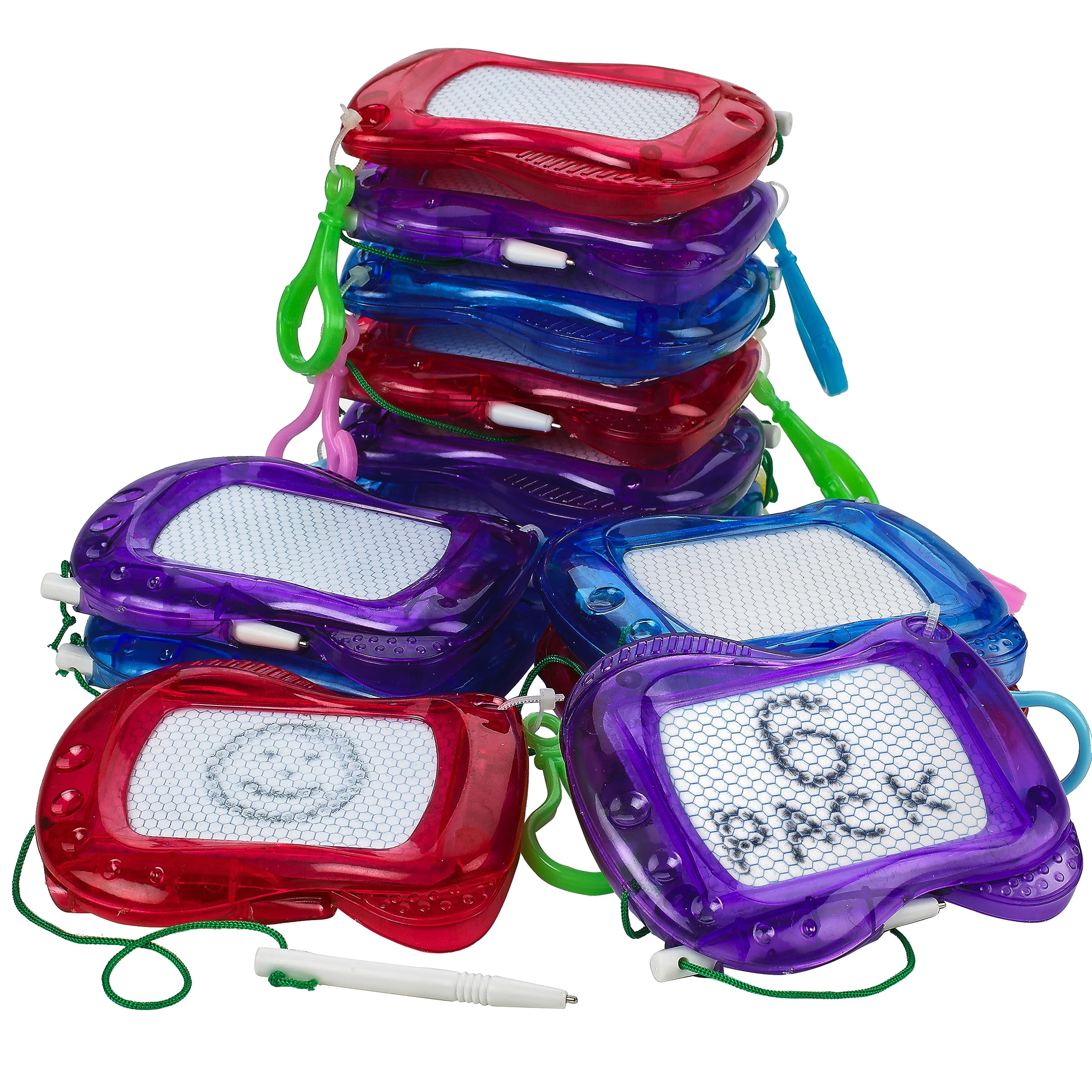 Mini Magnetic Drawing Board for Kids - Pack of 6 Backpack Keychain Clip ...