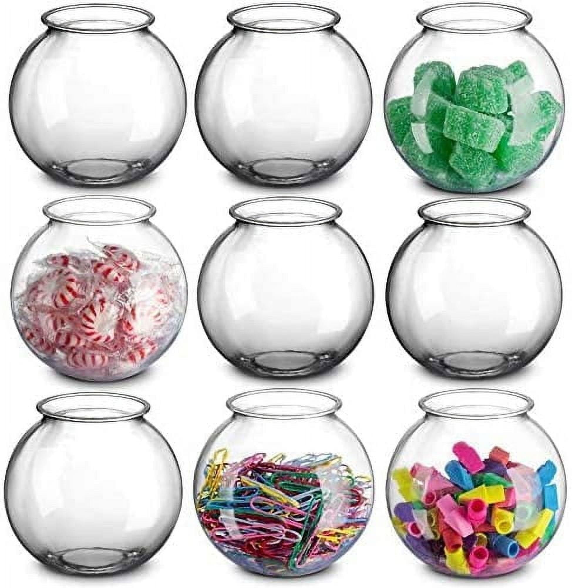 Bedwina Plastic Fish Bowls, 16 Oz. 12-Pack for Crafts, Candy, Drinks ...