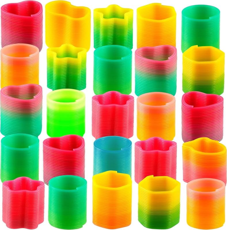 Bedwina Rainbow Spring Toy Assortment - (Pack of 250) Mini Plastic Coil ...