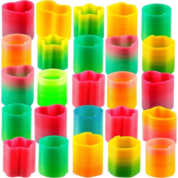 Bedwina Rainbow Spring Toy Assortment - (Pack of 250) Mini Plastic Coil ...