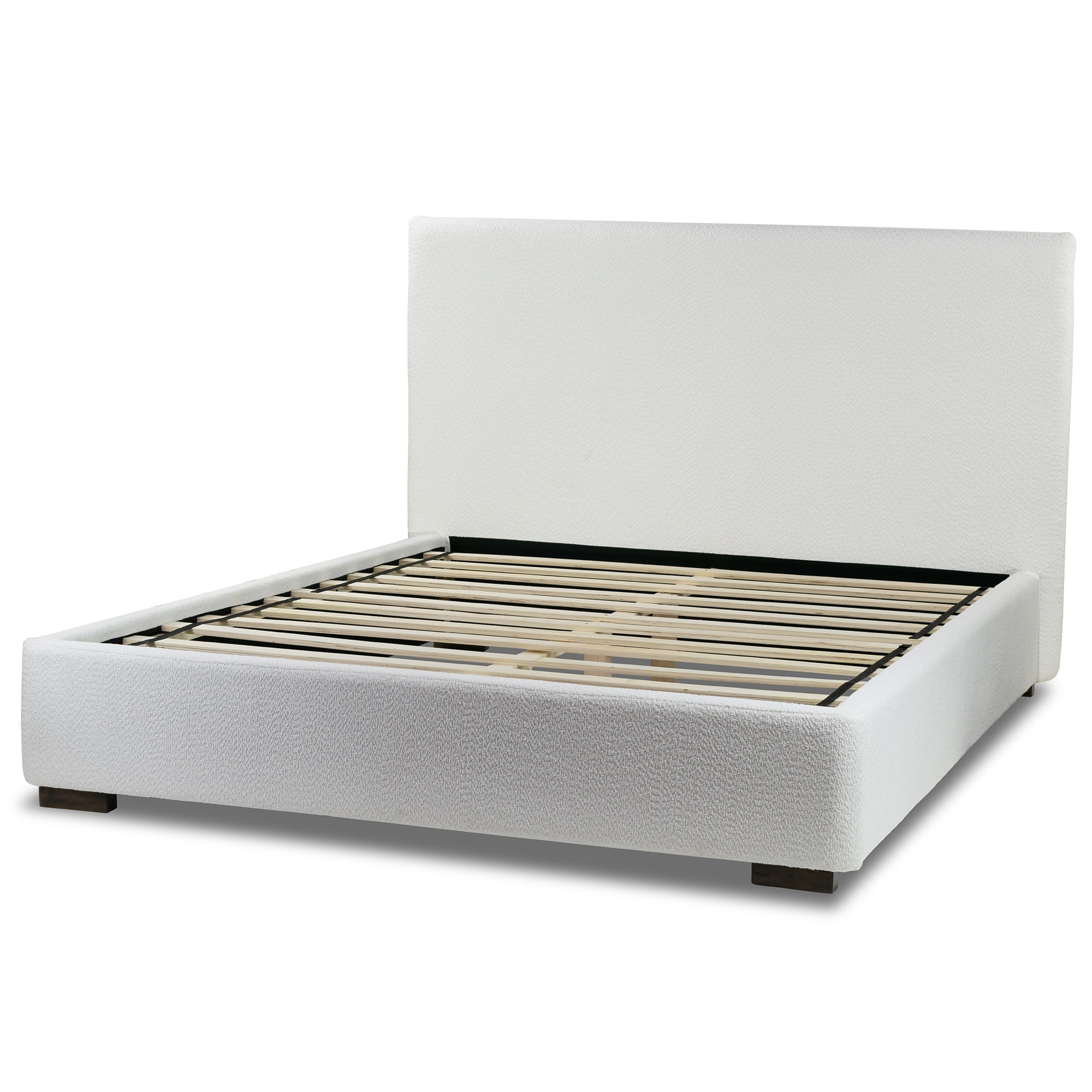 Bedwyr White Boucle Queen Bed - Walmart.com