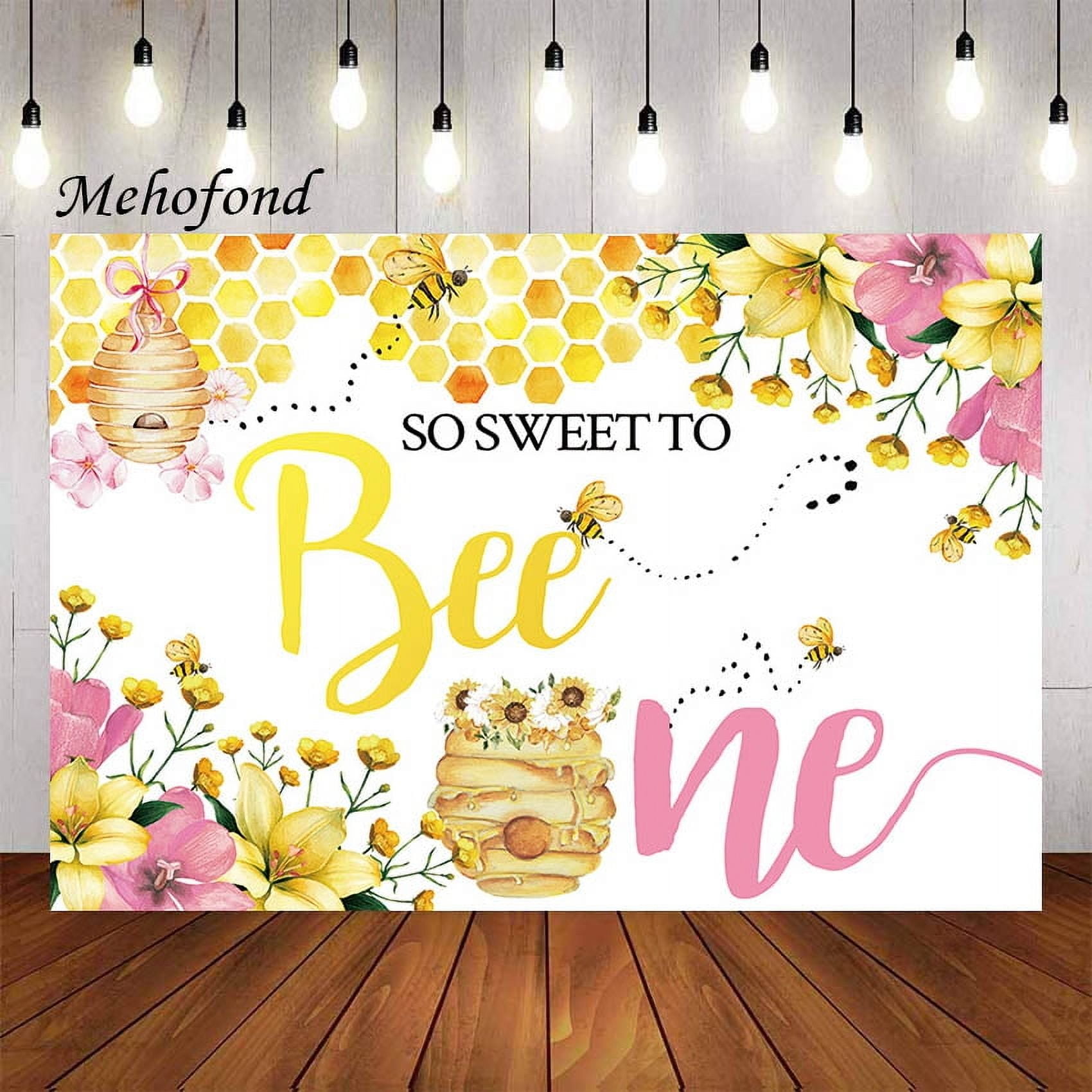 Bee 1st Birthday So Sweet To Bee One Year Old Party Hycomb Floral r ...