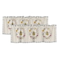 Bee 2 Panels Kitchen Valance, Retro Insects Yellow Floral Wreath ...