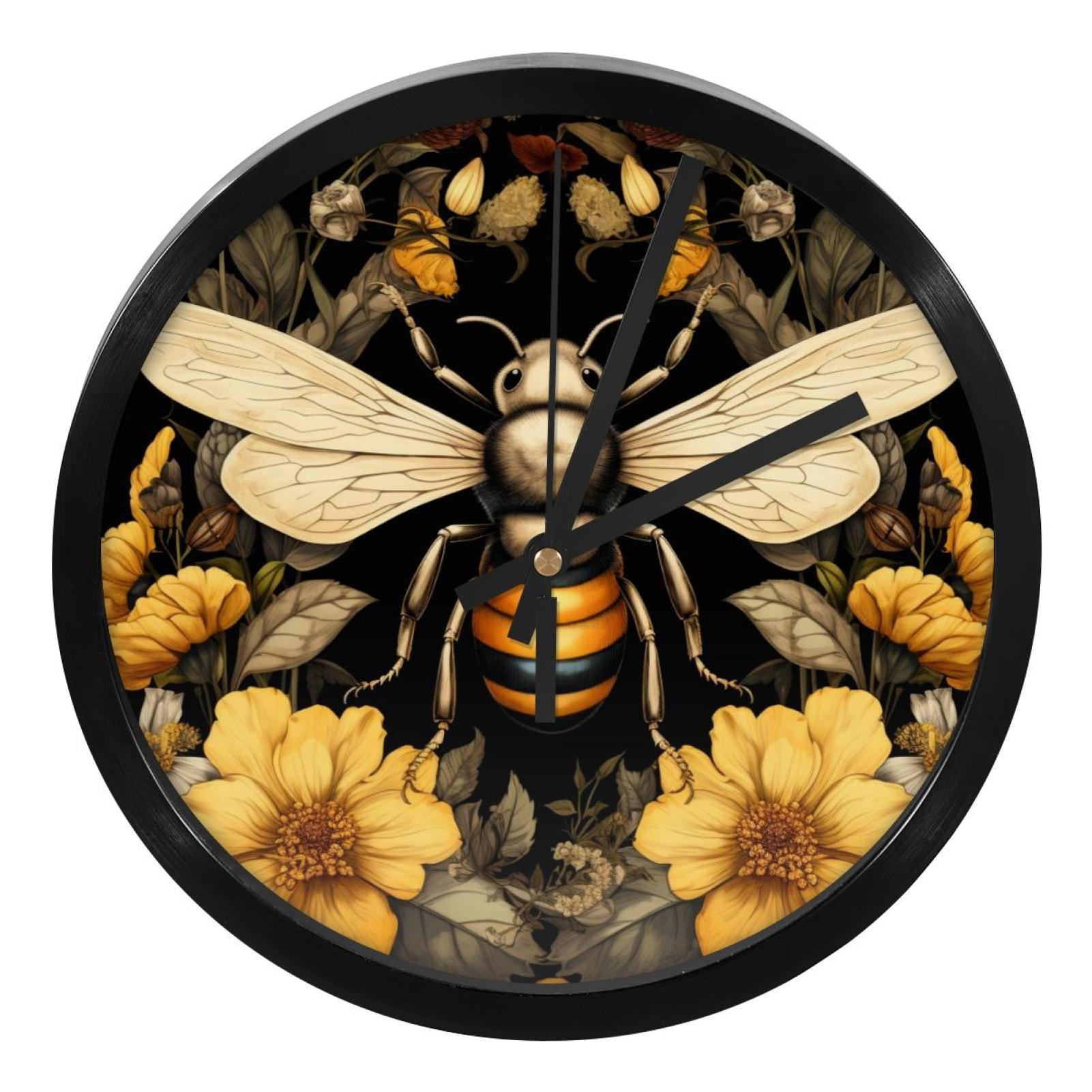 Bee 9.8 Inch Round Digital Wall Clock - Silent Non-Ticking Battery ...