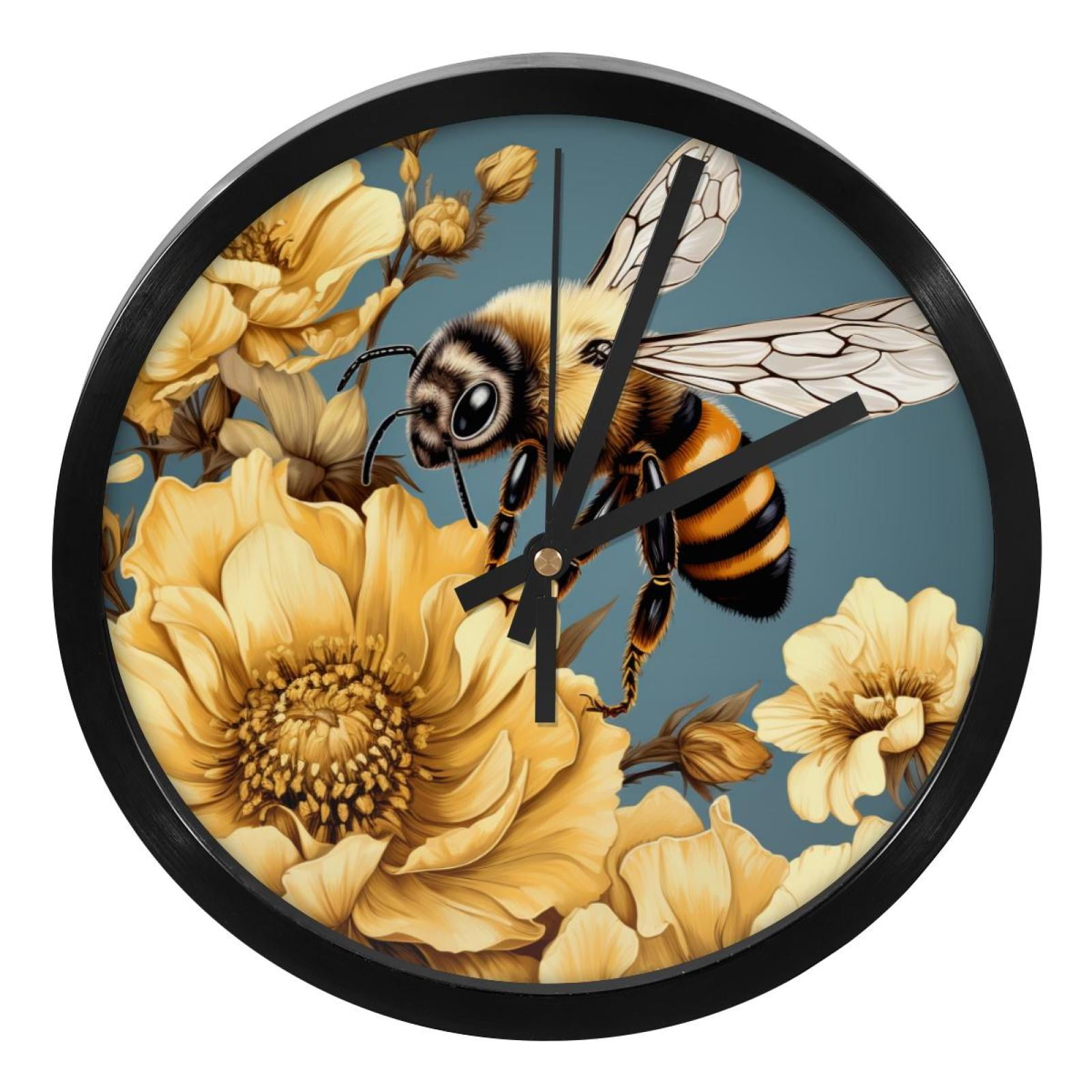 Bee 9.8 Inch Silent Round Digital Wall Clock - Battery Operated Clocks ...