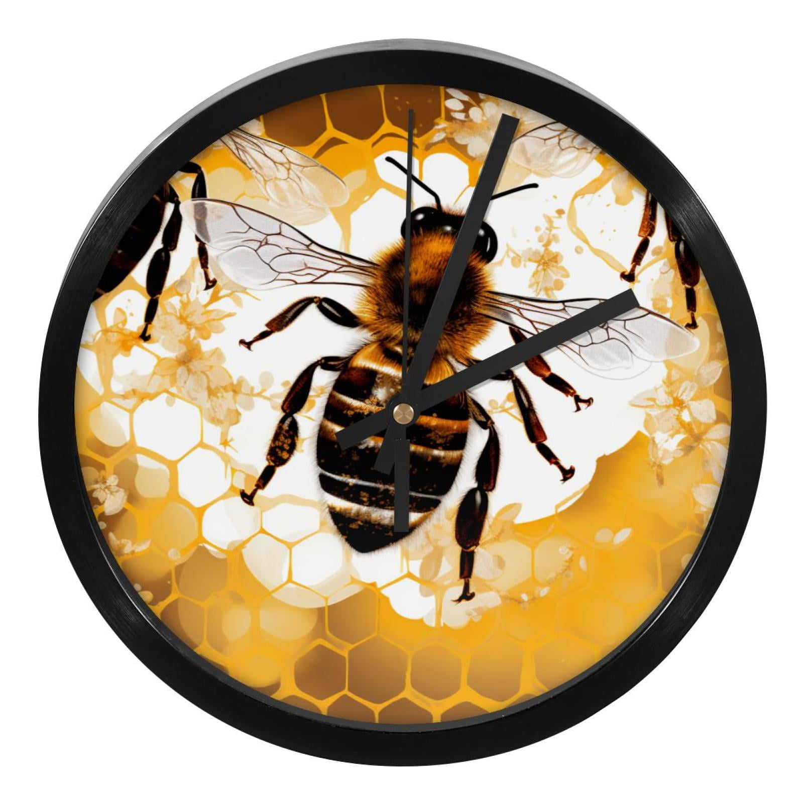 Bee 9.8 Inch Silent Round Digital Wall Clock - Battery Operated Clocks ...
