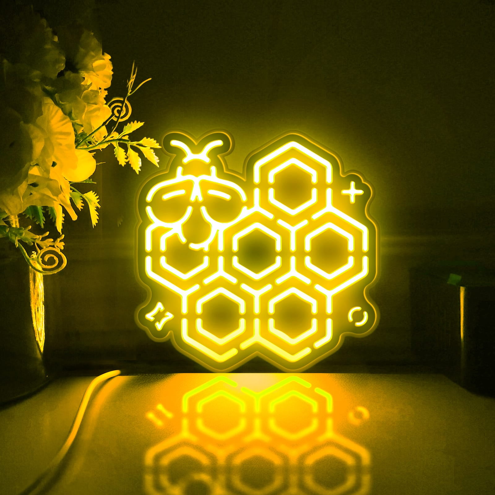Bee And Hive Led Light Box, Dimmable Neon-Like Light Signs USB Power ...