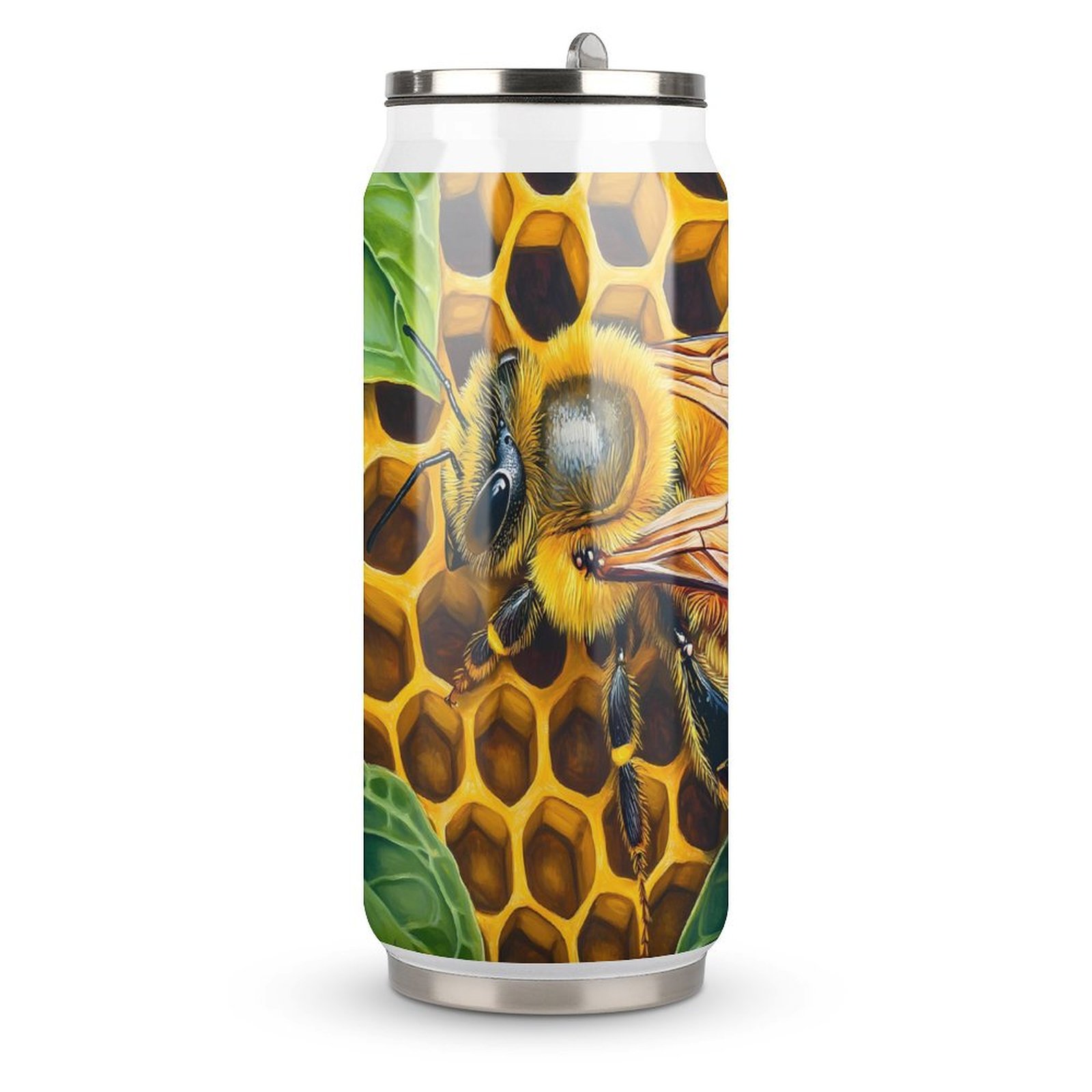 Bee And Honeycomb Coffee Tavel Tumblers with Lid and Straw Stainless ...