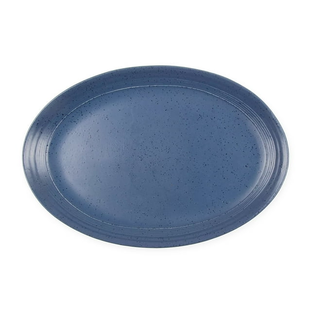 Bee And Willow 14 Inch Stoneware Oval Platter in Blue Speckle - Walmart.com