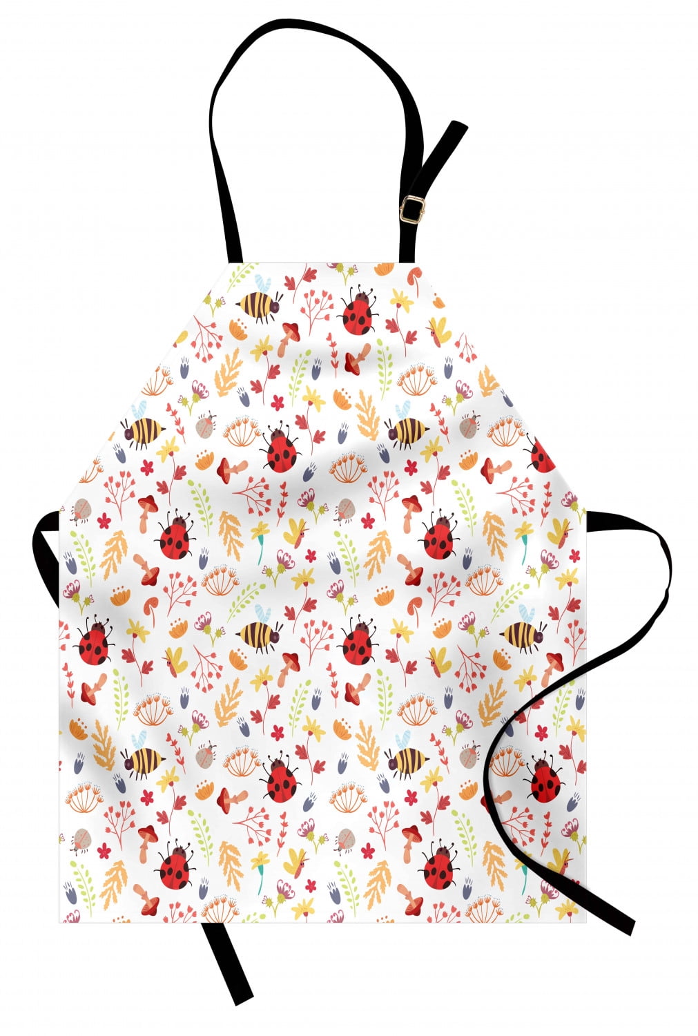 Bee Apron, Autumn Themed Doodle Pattern with Bugs Plants Herbs Flower ...