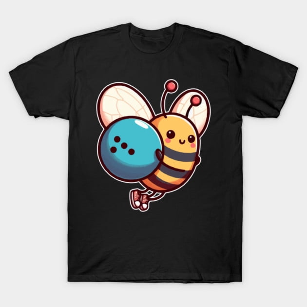 Bee At Bowling With Bowling Ball Whimsical Insect Alley Team Humour ...