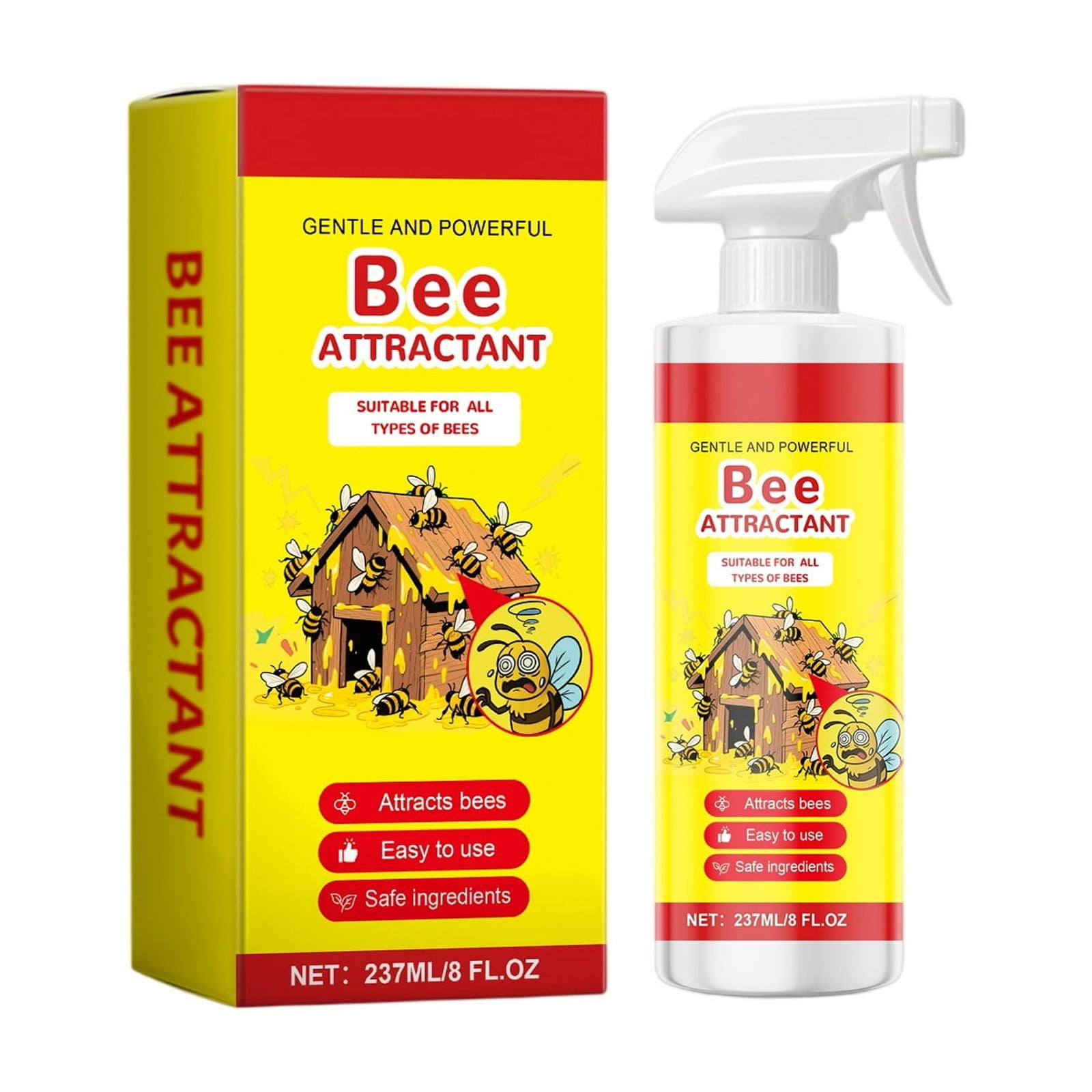 Bee Attractant Spray, 237ml/8 Fl Oz, Gentle and Powerful Formula, Safe ...