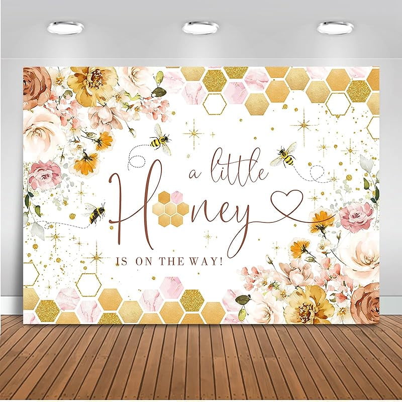Bee Baby Shower Backdrop Honey Bee Baby Shower Decorations Background ...