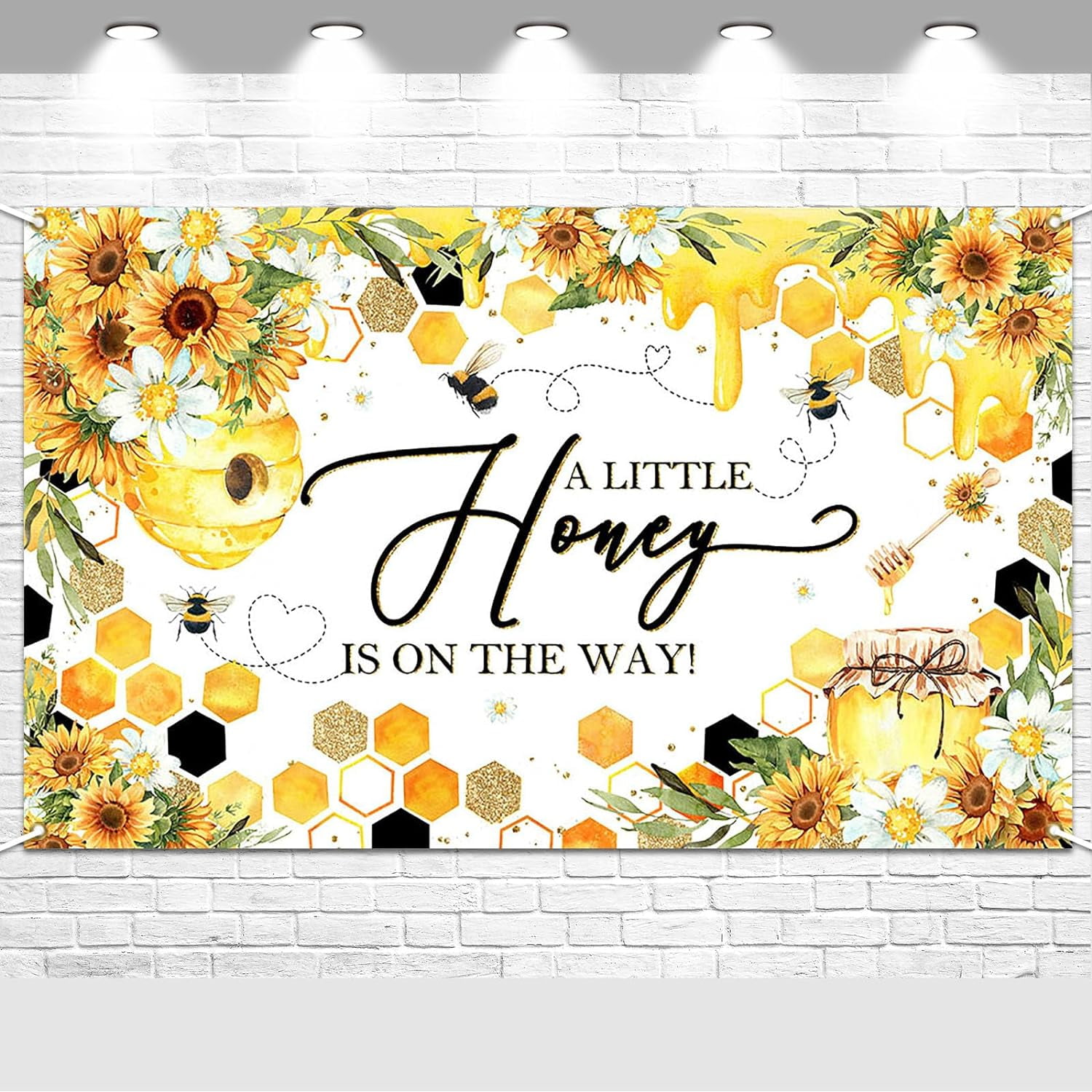 Bee Baby Shower Banner A Little Honey Is On The Way Baby Shower Party ...