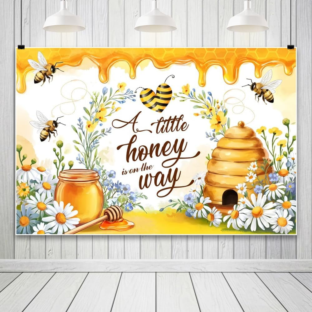 Bee Baby Shower Banner A Little Honey Is On The Way Baby Shower Party ...