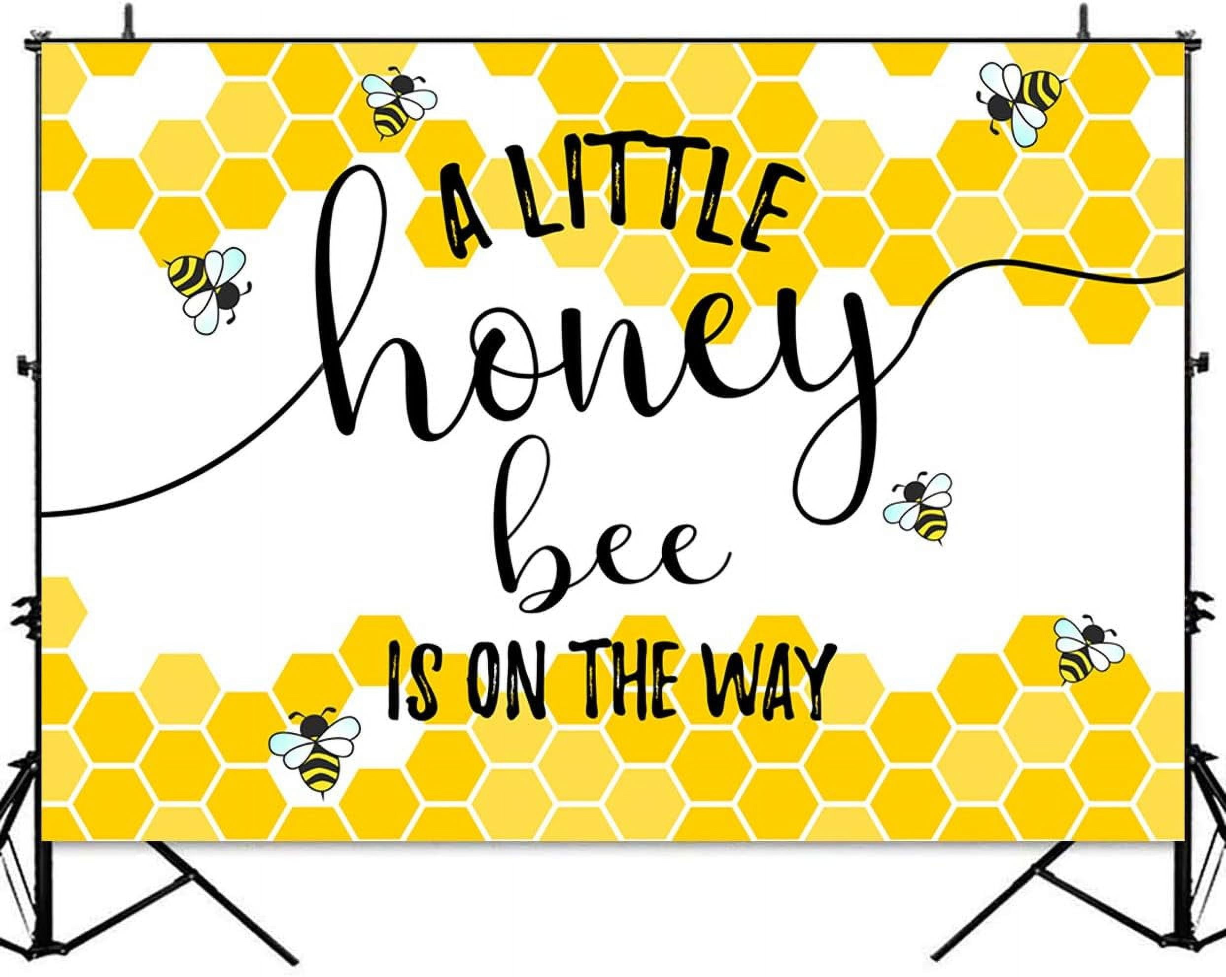 Bee Backdrop for Baby Shower Boy Girl Honeycomb Bumblebee Gender Reveal ...
