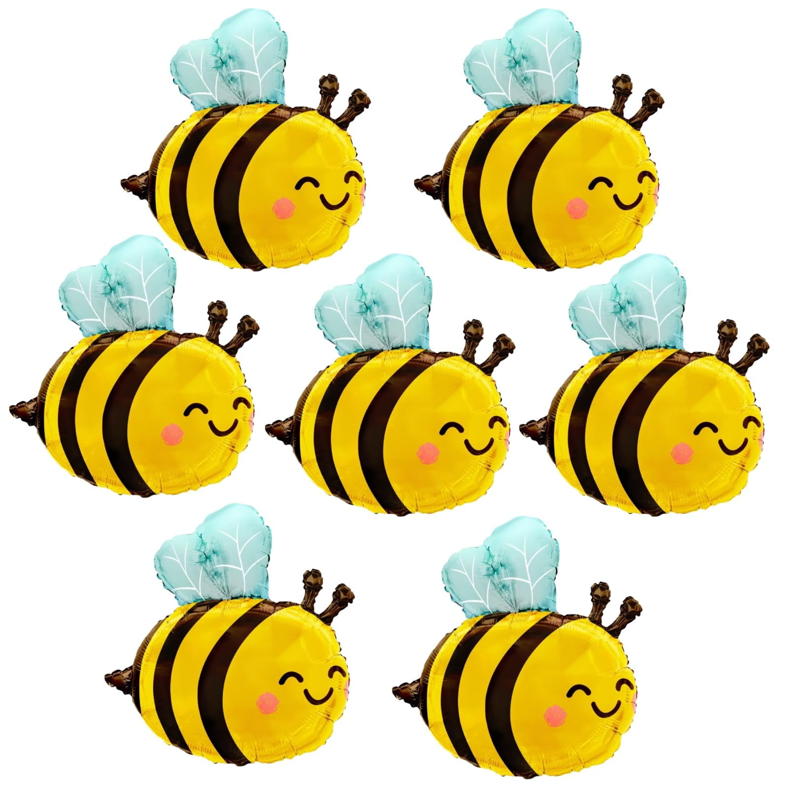Bee Balloons 7 Pcs SSF20 31 inch Cute Smile Face Bee Foil Mylar ...