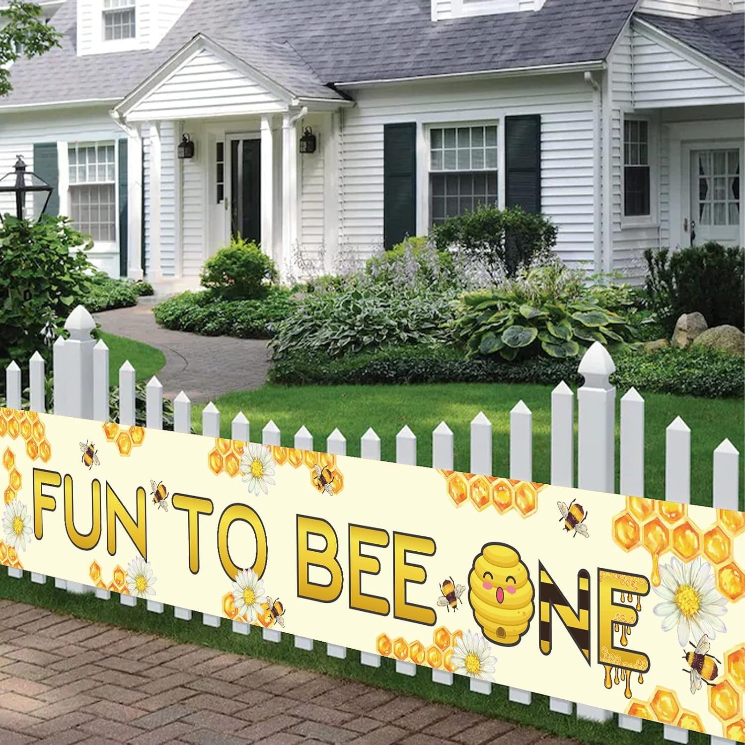 Bee Banner, Fun to Bee One Sign, First Bee Day 1st Birthday Party ...