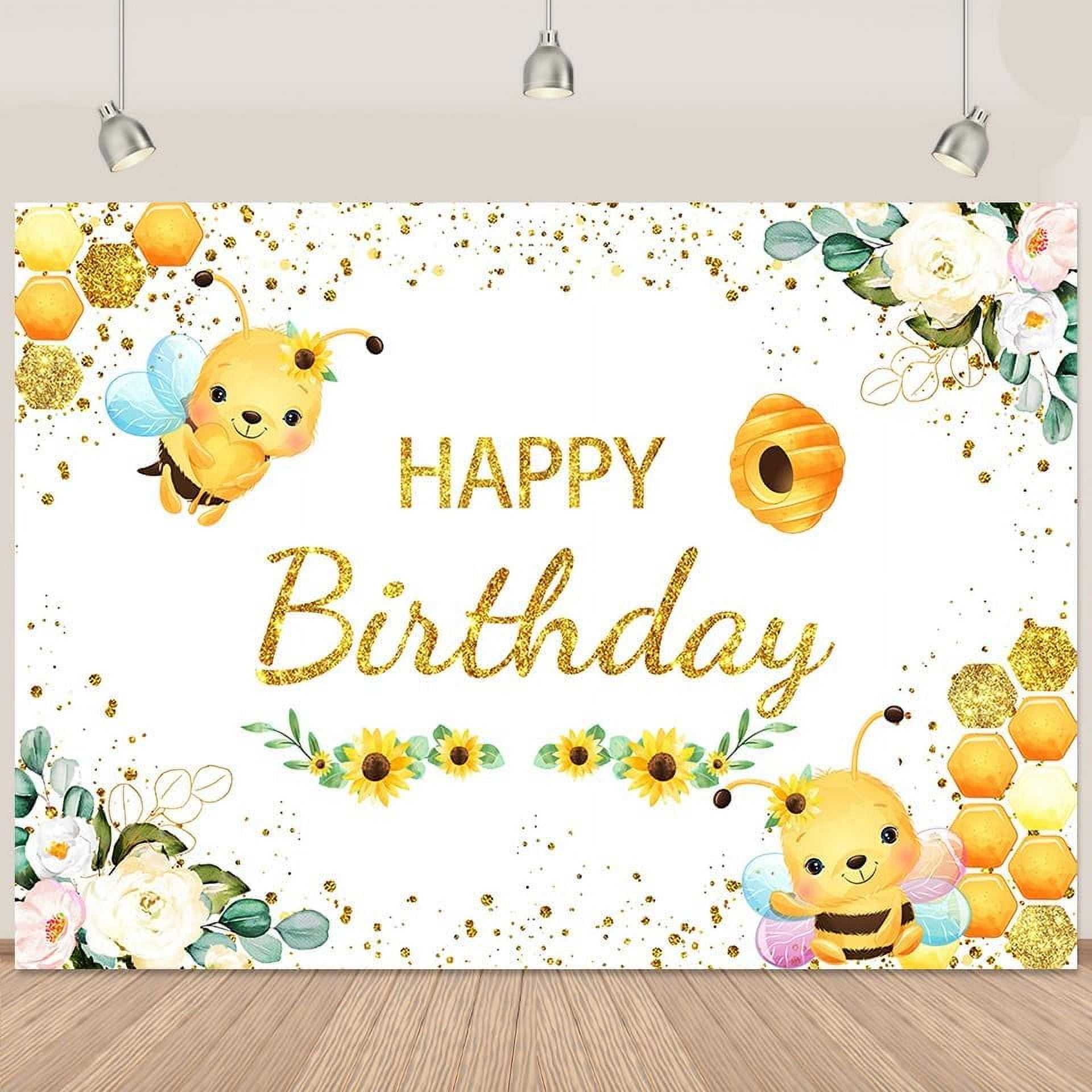 Bee Birthday Backdrop Cute Bee Theme Birthday Party Photography ...