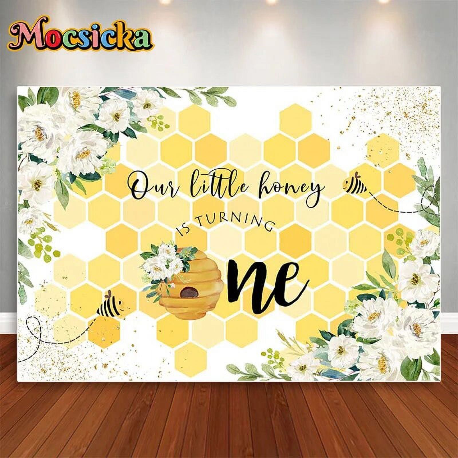 Bee Birthday Backdrop So Sweet to Bee One Honeycomb First 1st Birthday ...
