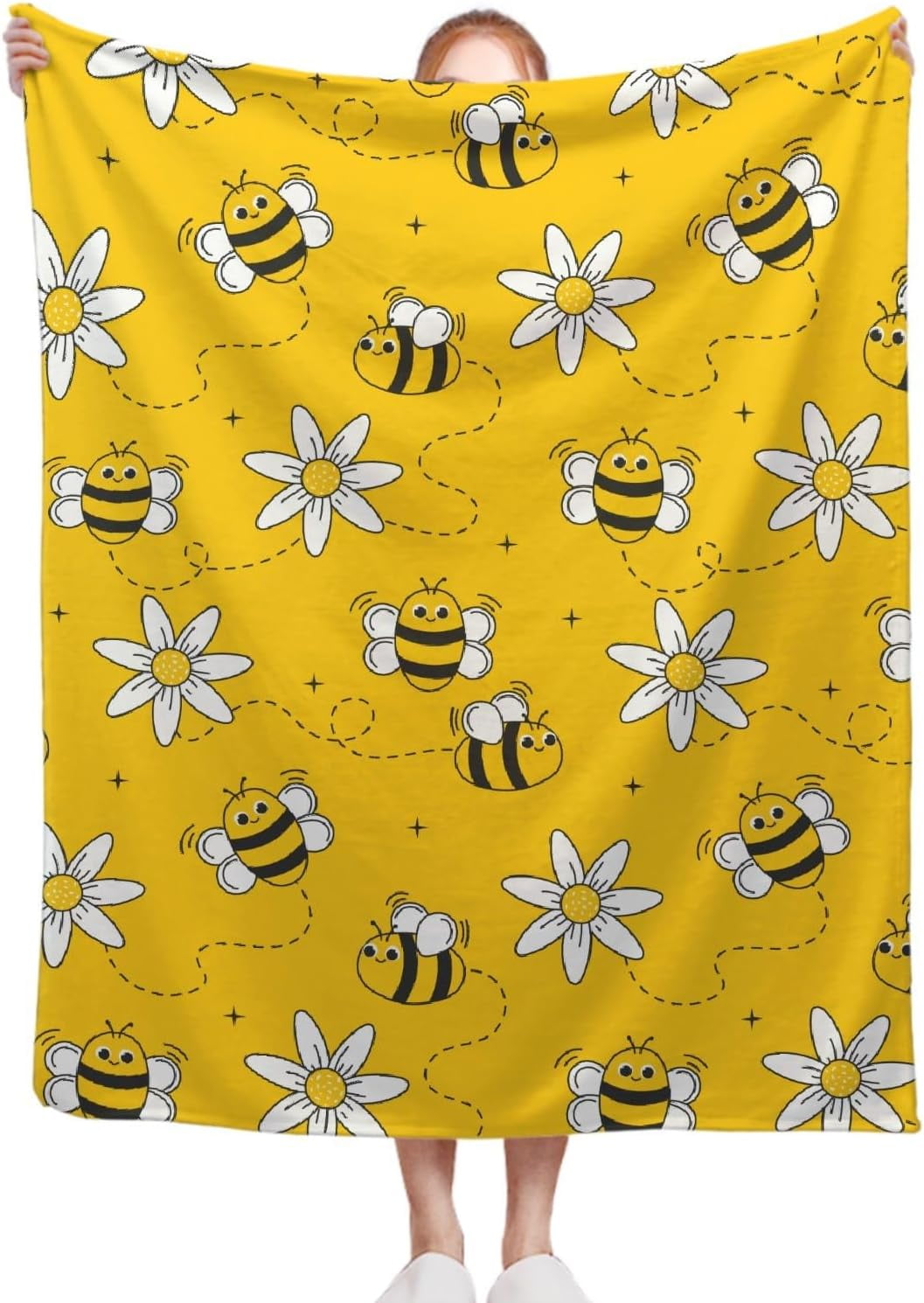 Bee Blanket, Cute Bees 60 x 80 Inch Throw Lightweight Super Soft Cozy ...