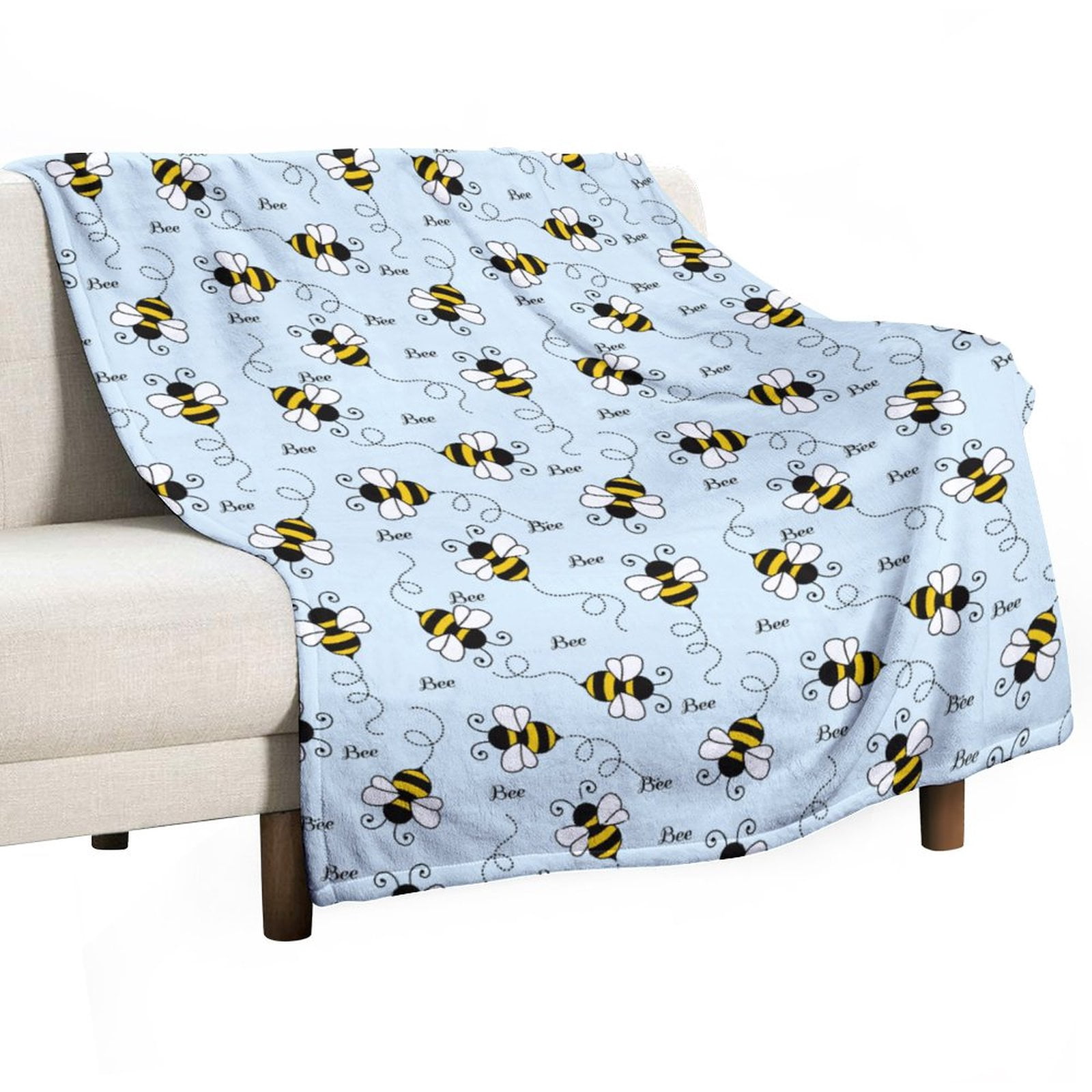 Bee Blanket, Gift Throw Blanket for Sofa Couch Chair Bed Office, Soft ...