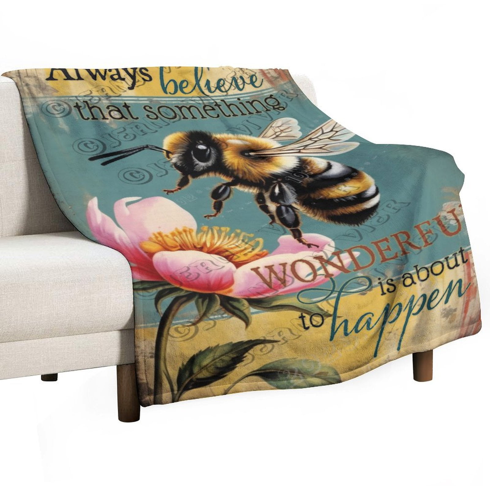 Bee Blanket Retro Bed Blanket Throw Blanket Lightweight Cozy Plush ...