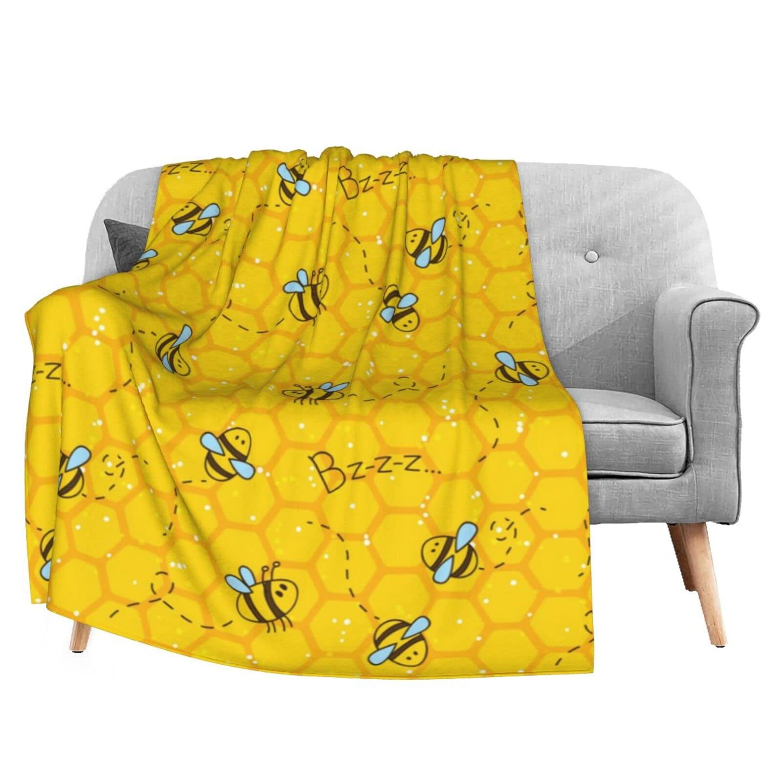 Bee Blanket Vintage Bees Sunflower Luxury Cozy Plush Soft Throw Blanket for Bed Couch Sofa Home ...